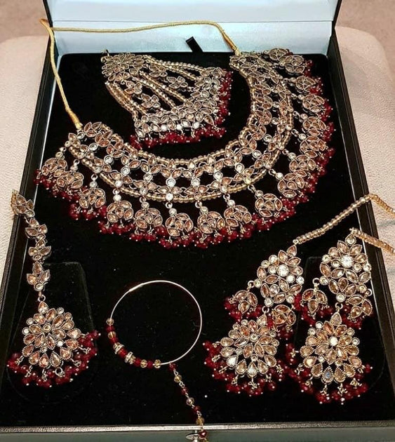 Bridal Crystal Jewellery Set for Wedding Latest Designs – Nameera by Farooq