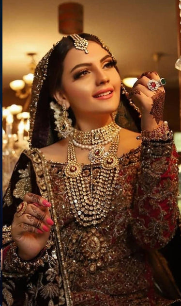 Buy Bridal Kundan Rani Haar Necklace Set Online – Nameera by Farooq