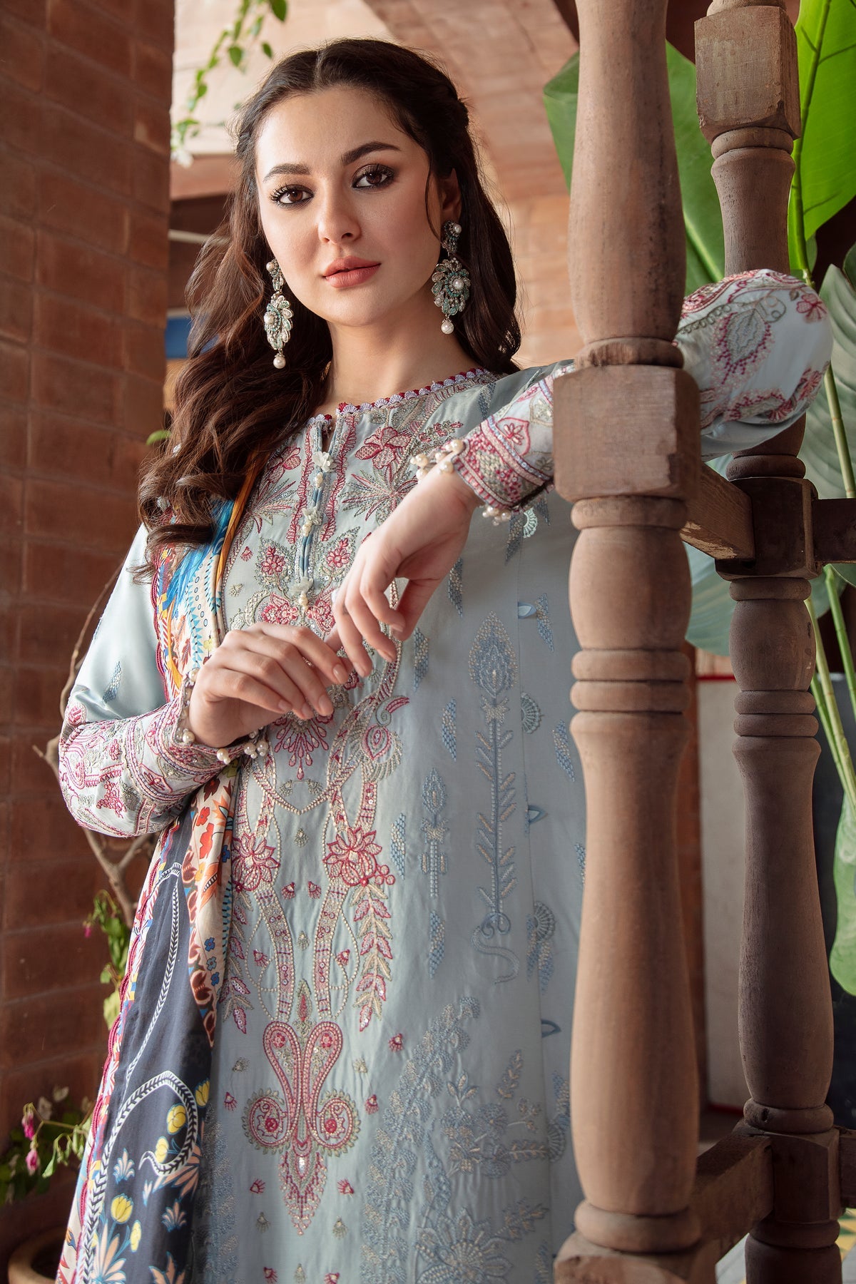 Buy Blue Pakistani Dress in Embroidered Salwar Kameez Style – Nameera ...