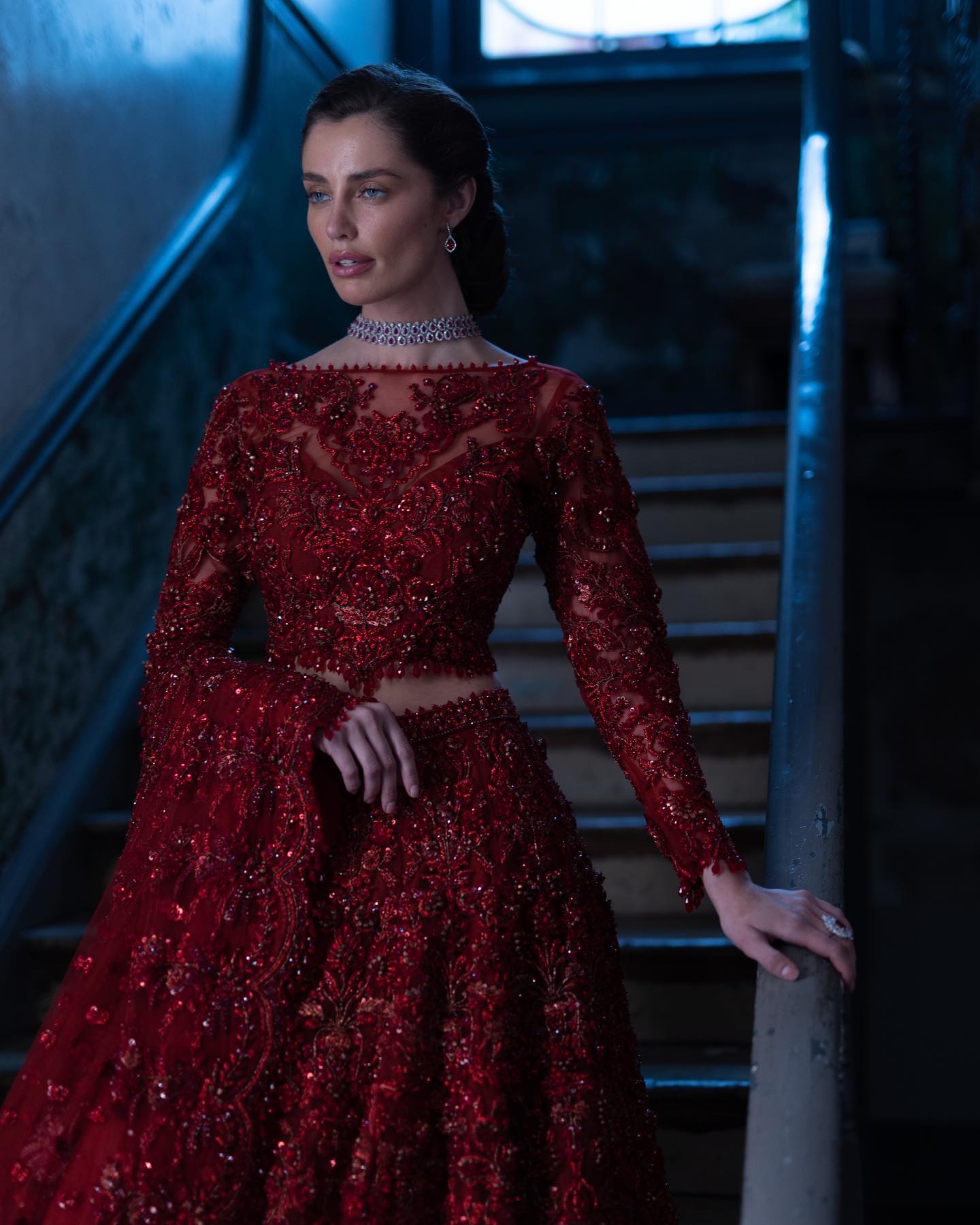 Dark Red Lehenga Choli Dress for Pakistani Bridal Dress – Nameera by Farooq