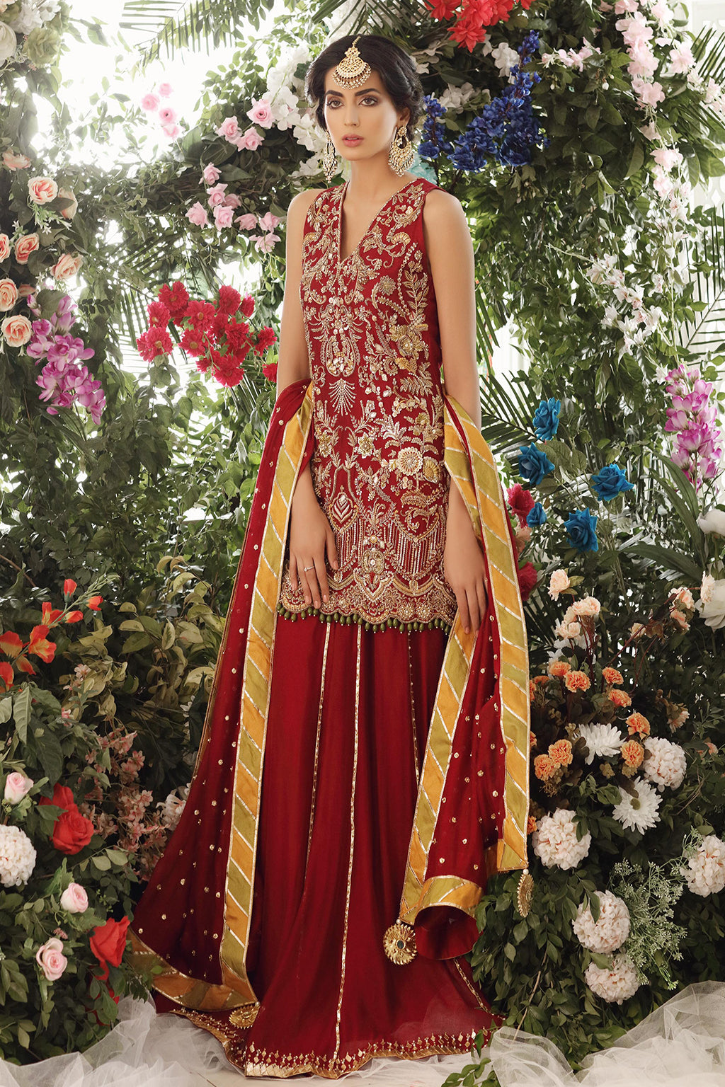 Purple Kalidar Pishwas for Pakistani Mehndi Dresses – Nameera by Farooq