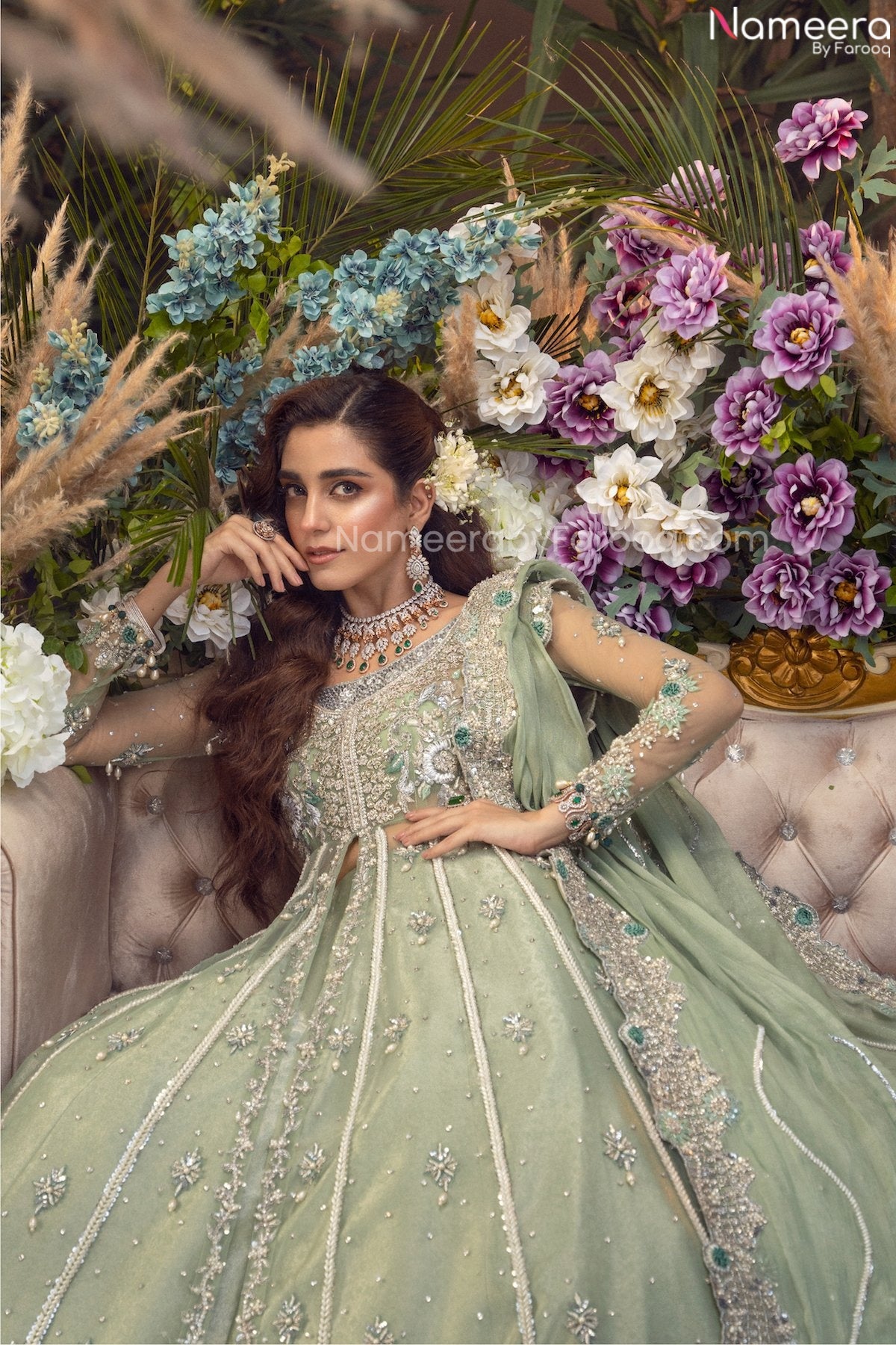 Designer Lehenga Choli in Front Open Gown Style Bridal Dress – Nameera ...