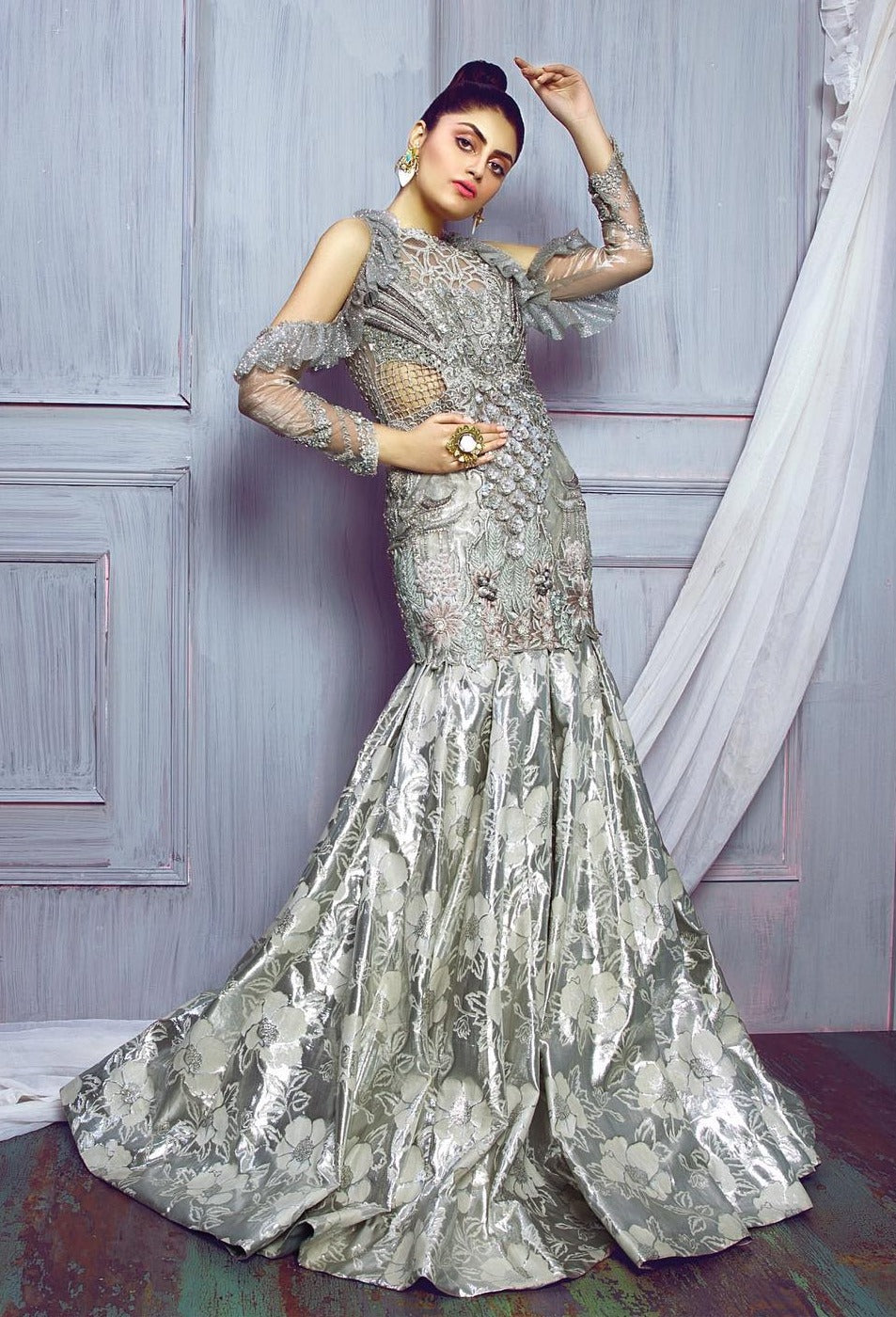 Embellished Designer Mermaid Lehenga Shirt for Indian Bridal Wear ...