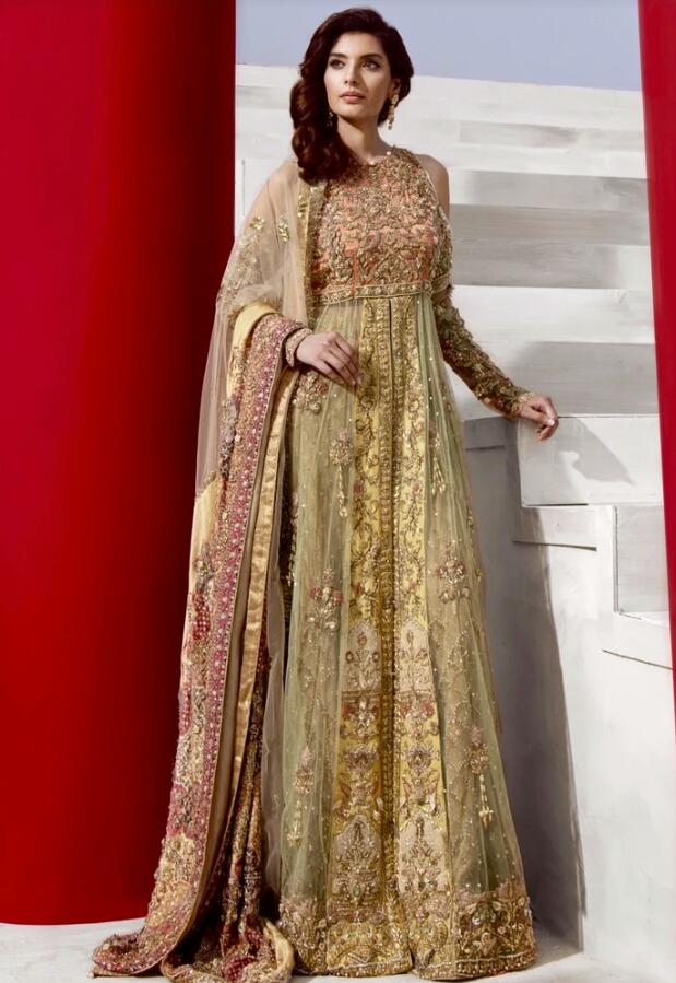 Designer Pakistani Long Maxi Bridal Wear – Nameera by Farooq