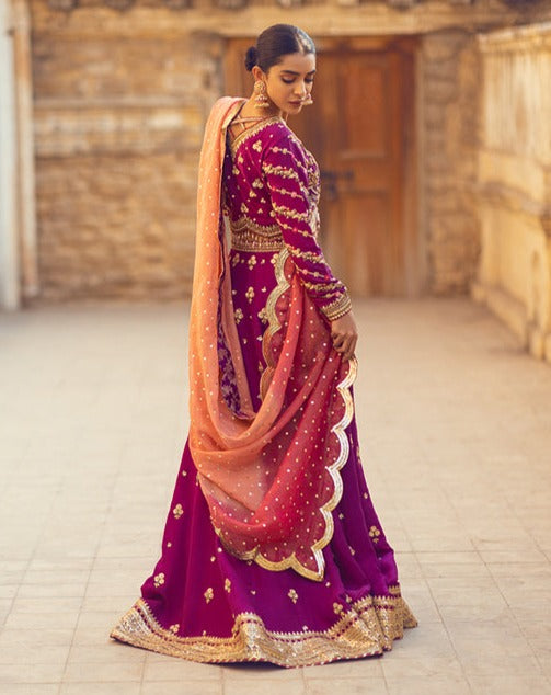 Designer Purple Lehenga Choli for Pakistani Mehndi Dress – Nameera by ...