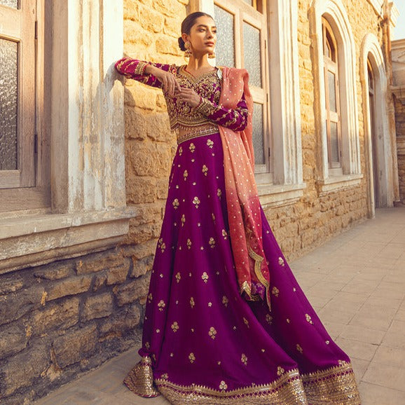 Designer Purple Lehenga Choli for Pakistani Mehndi Dress – Nameera by ...