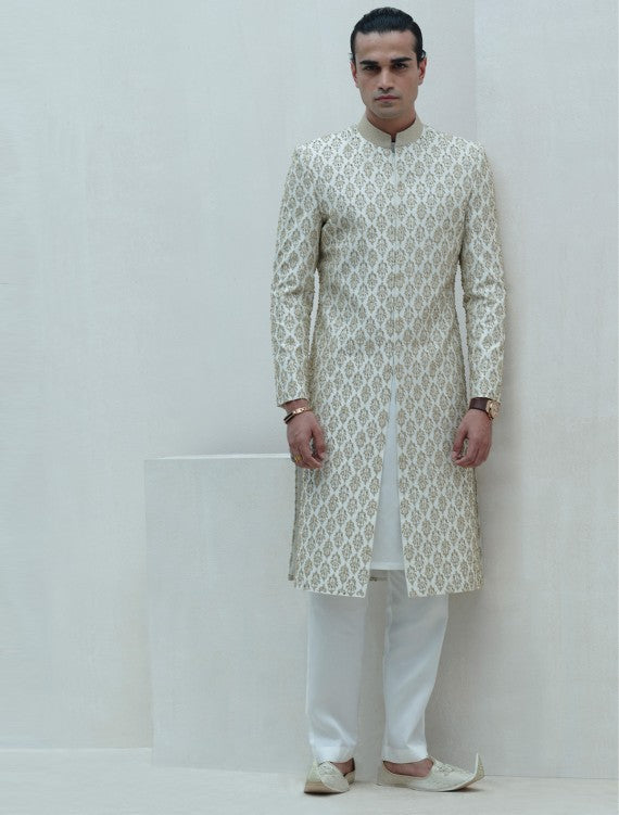 Embellished Designer White Color Sherwani for Wedding Wear – Nameera by ...