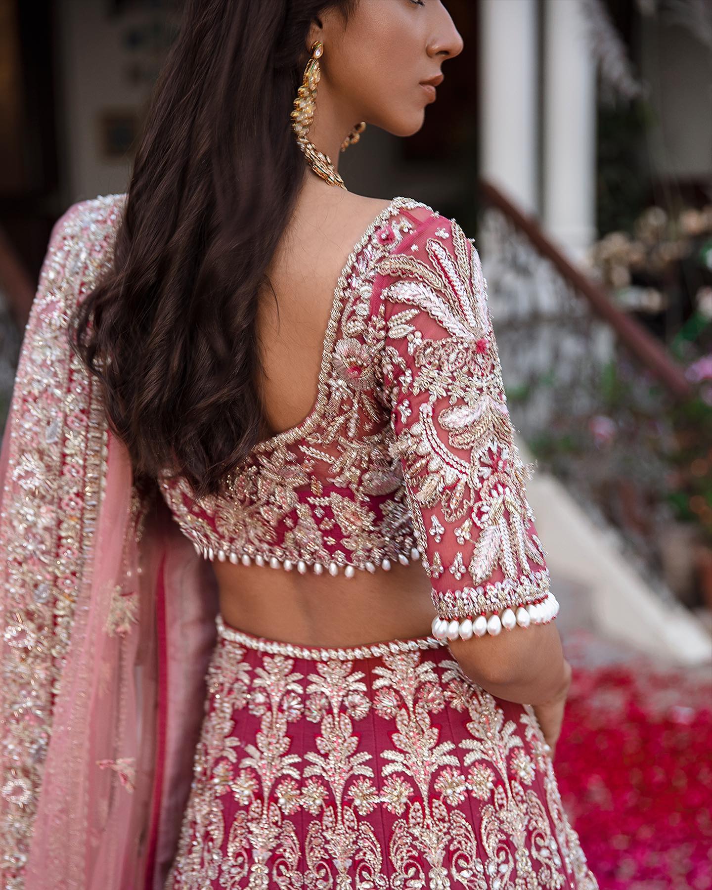 Designer Wedding Dark Red Indian Bridal Dress – Nameera by Farooq