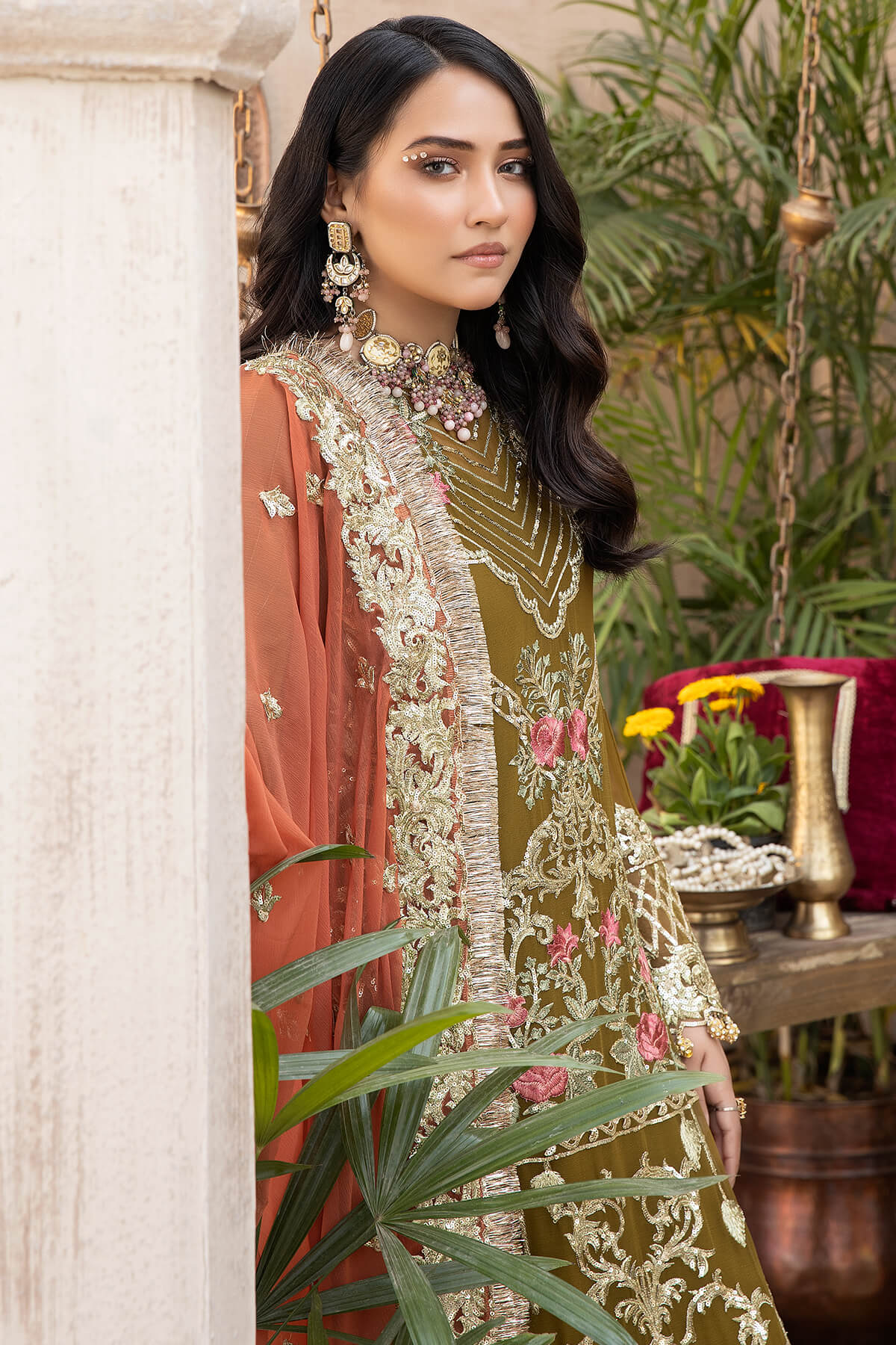 Elegant Embroidered Chiffon Dress Pakistani for Eid – Nameera by Farooq