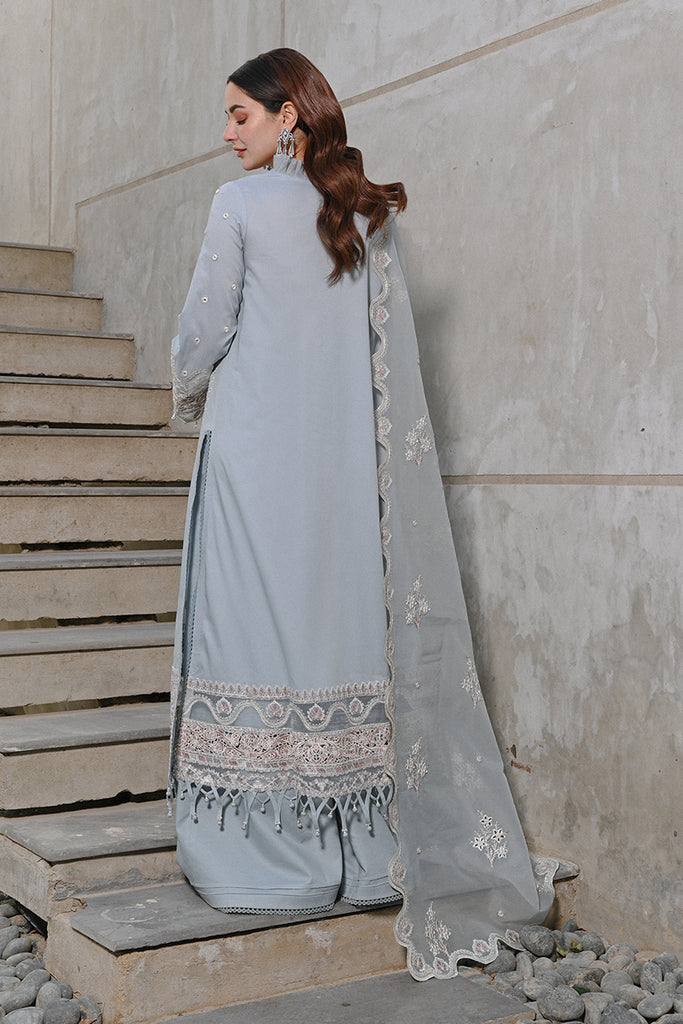Elegant Pakistani Blue Dress in Kameez Trouser Style – Nameera by Farooq