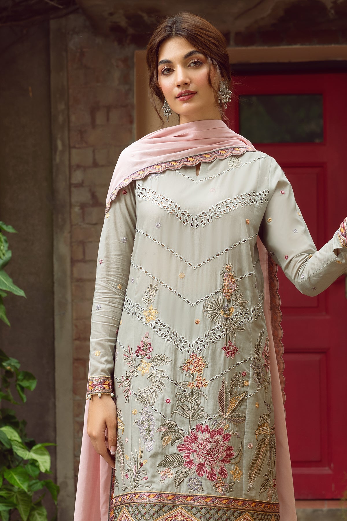 Pakistani Embroidered Dress in Kameez Trouser Style – Nameera by Farooq