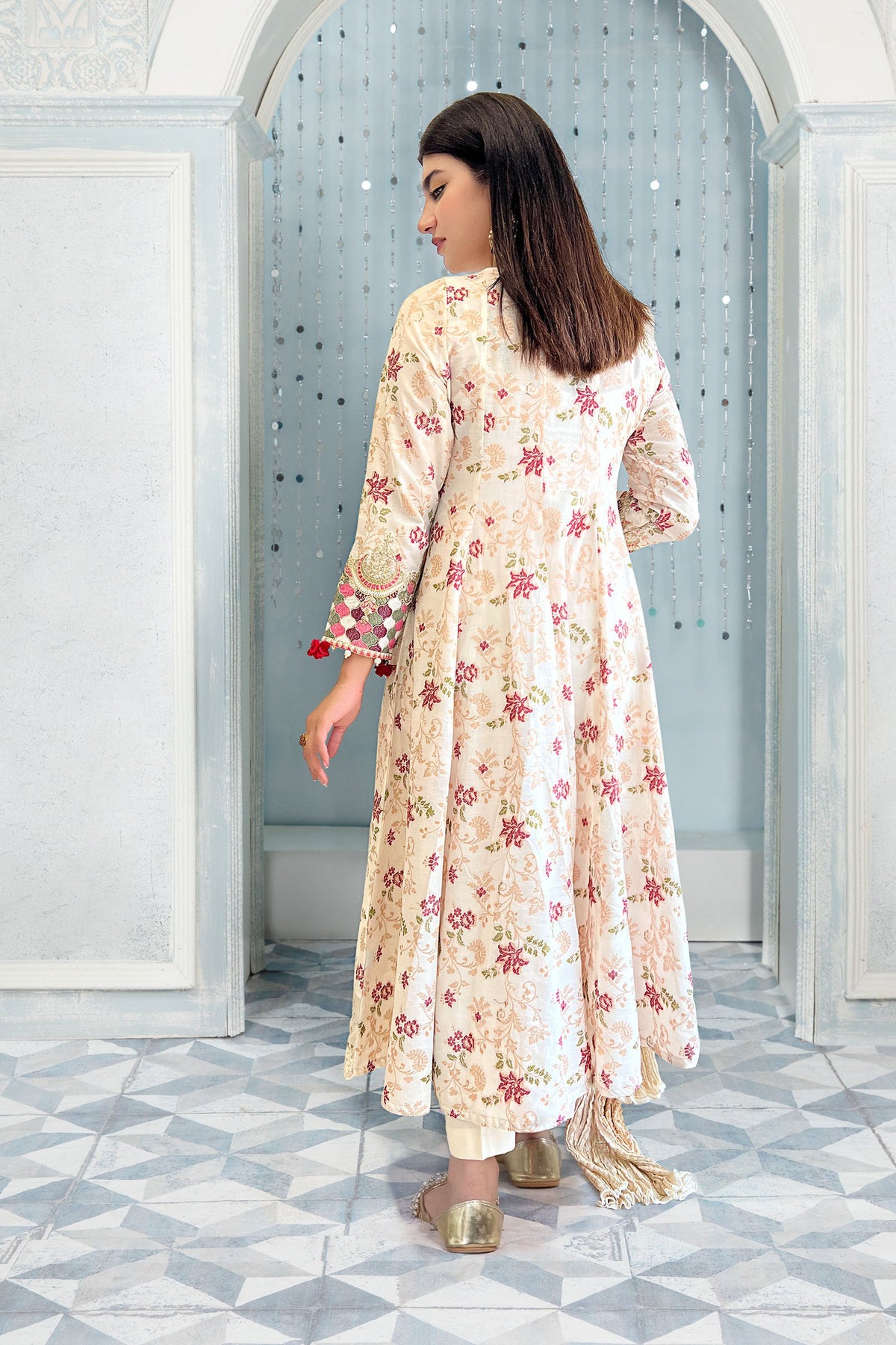 Buy Elegant Pakistani Long Frock with Trousers and Dupatta – Nameera by ...