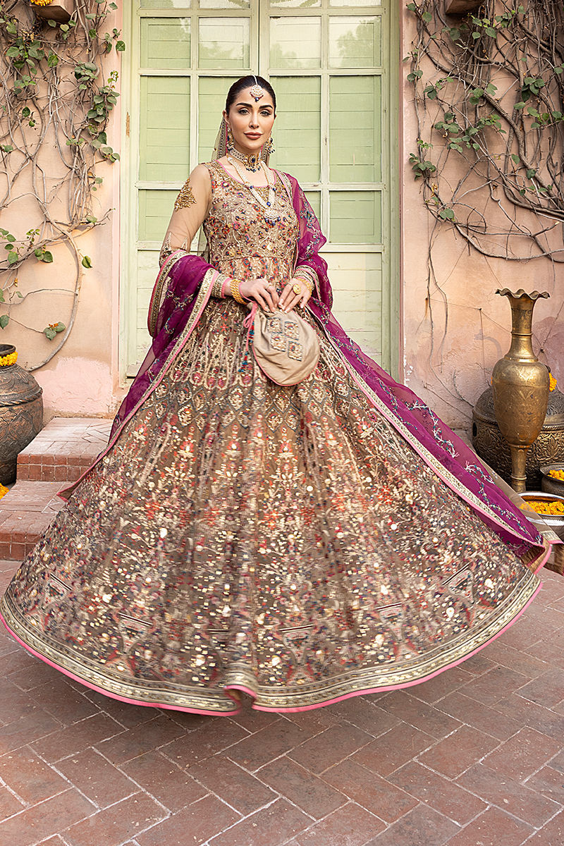 Pishwas Frock Sharara Dupatta Pakistani Bridal Dress – Nameera by Farooq