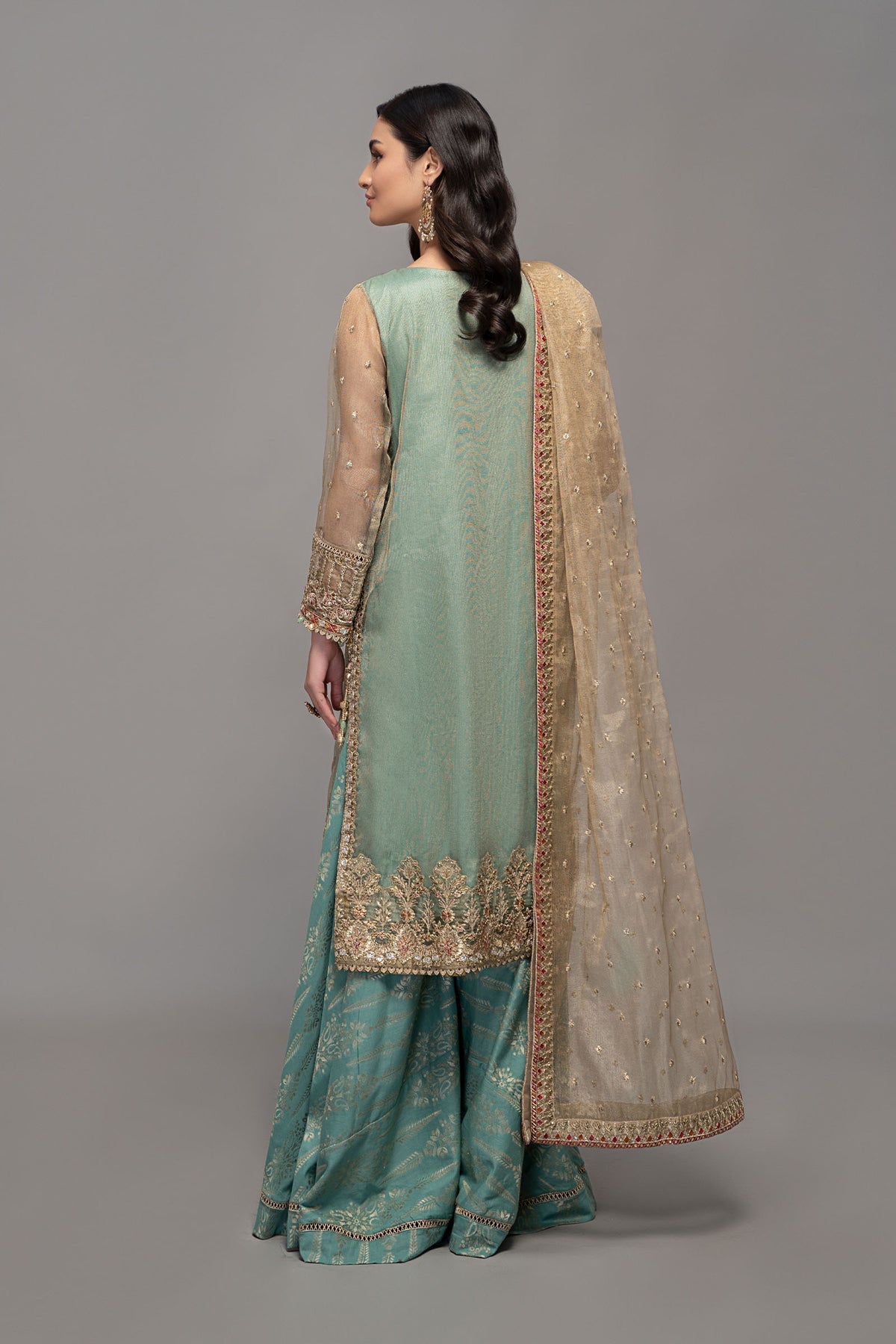 Embellished Ferozi Salwar Kameez Pakistani Party Dresses – Nameera by ...