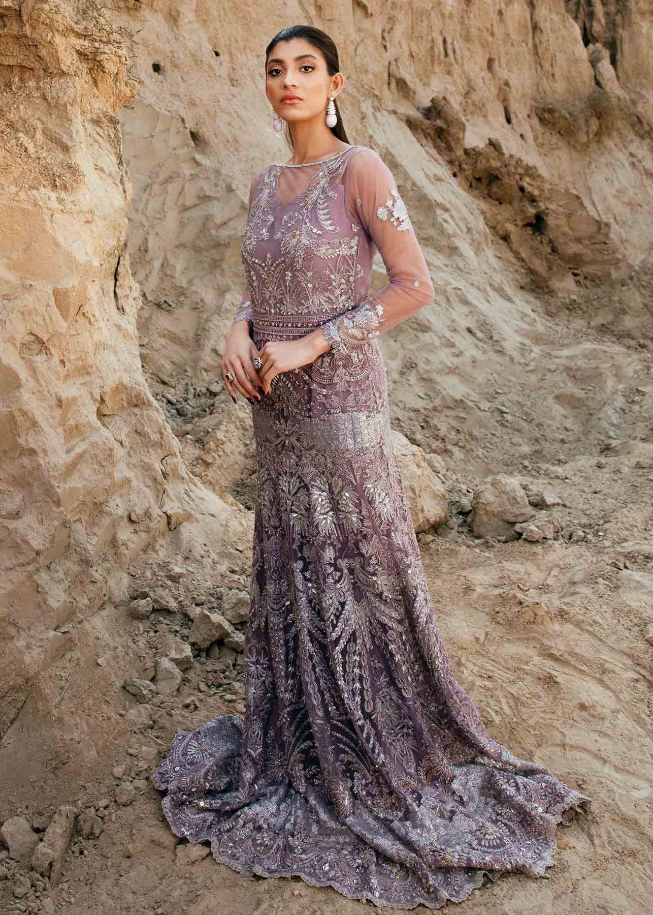 Embellished Light Purple Lehenga Combination in Net Organza – Nameera ...
