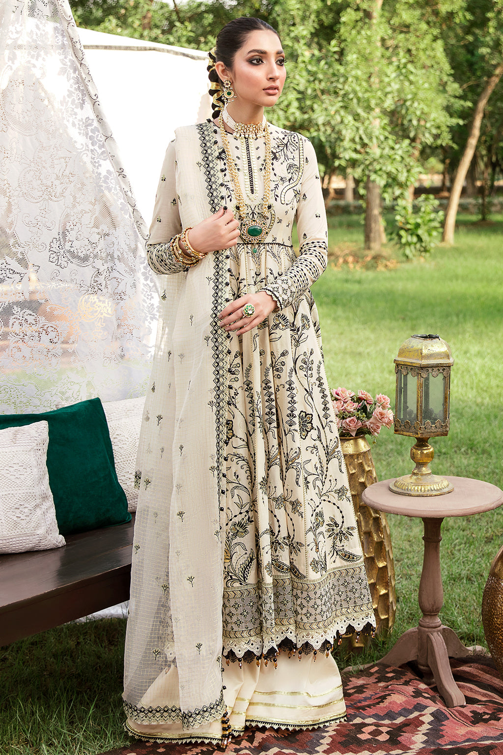 Embellished Long Pishwas Pakistani Party Dress for Ladies – Nameera by ...