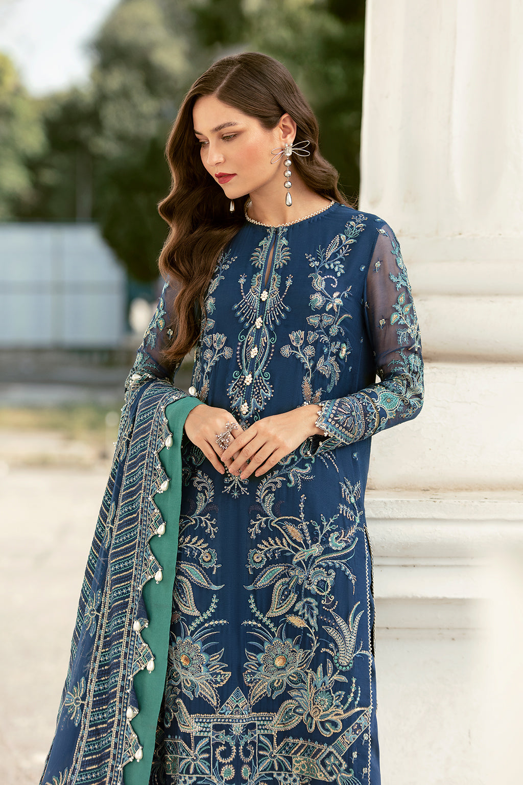 Embroidered Pakistani Dress with Long Kameez Online 2022 – Nameera by ...
