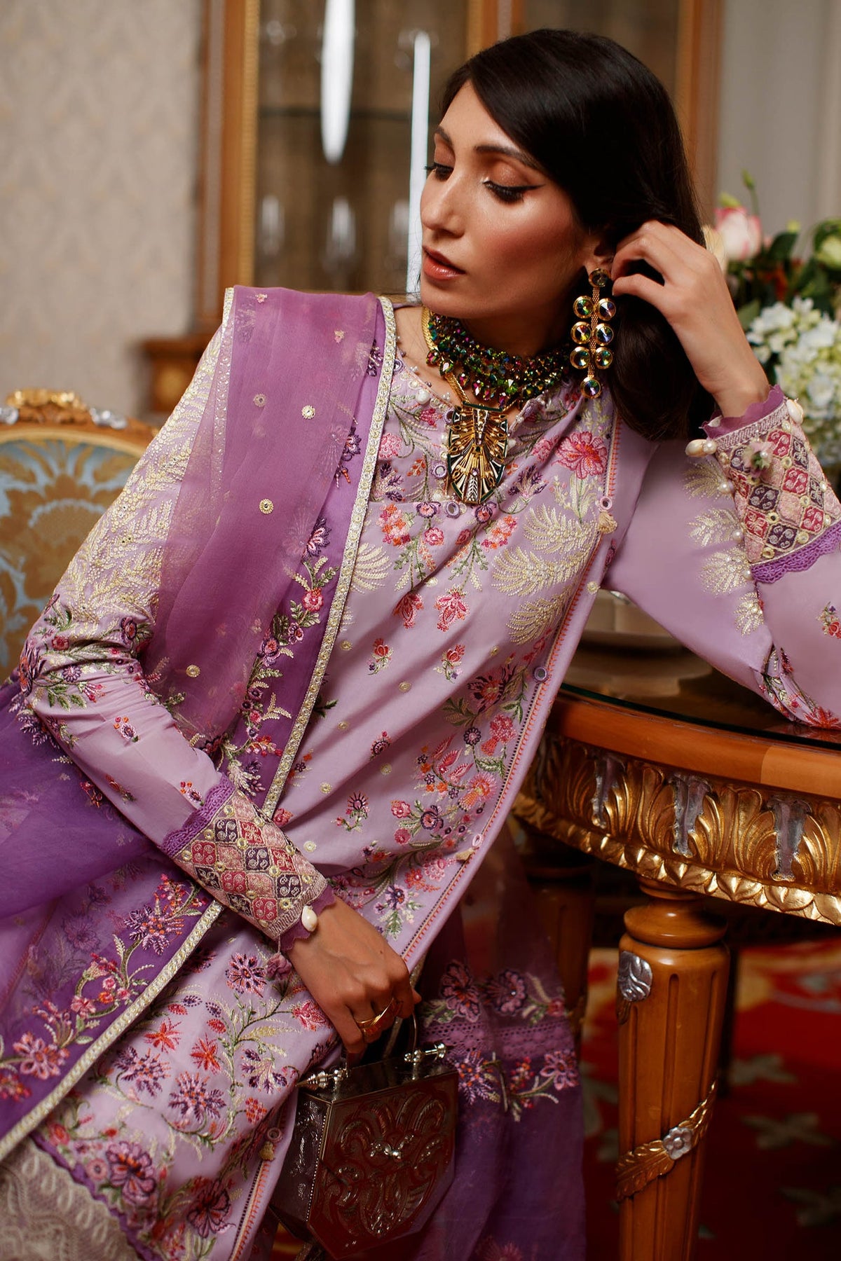 Heavily Embroidered Plum Salwar Kameez Pakistani Eid Dress – Nameera by ...