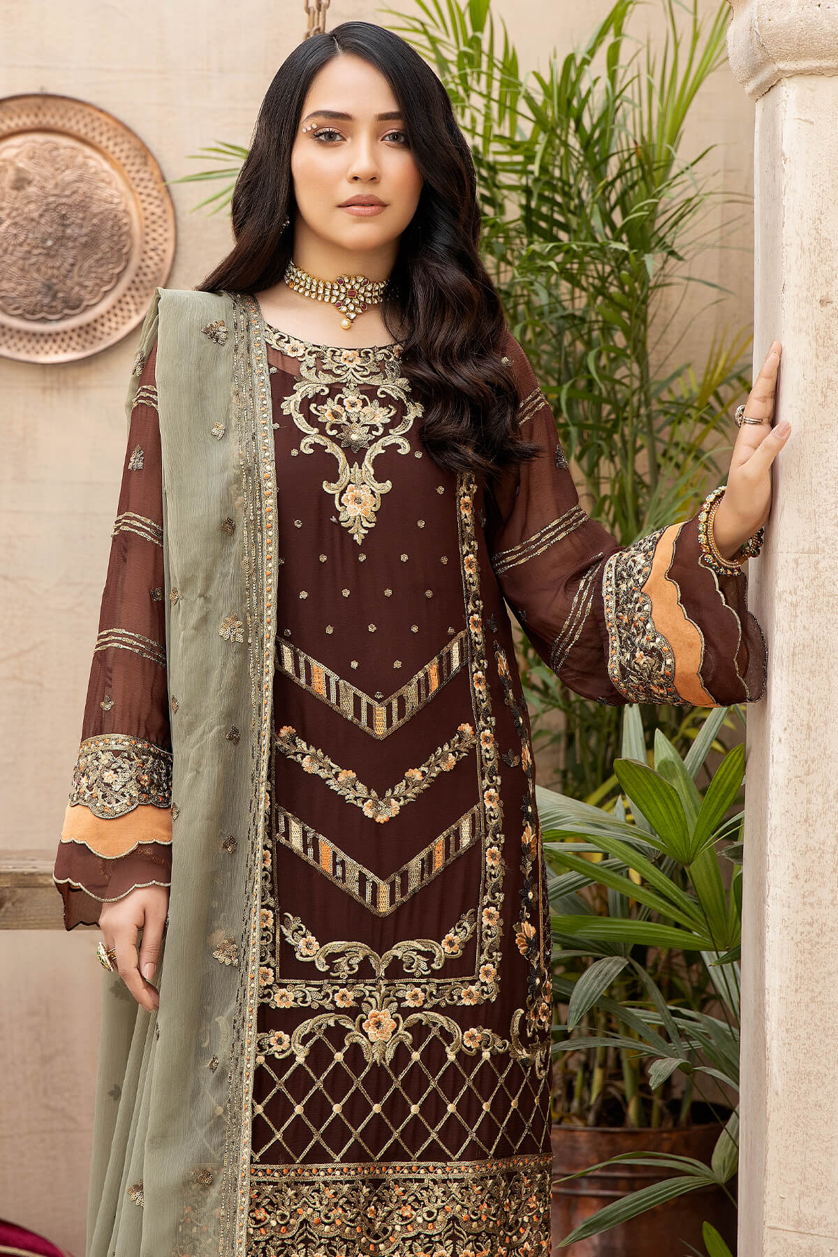 Royal Embroidered Salwar Kameez Chiffon Pakistani Party Dress – Nameera ...