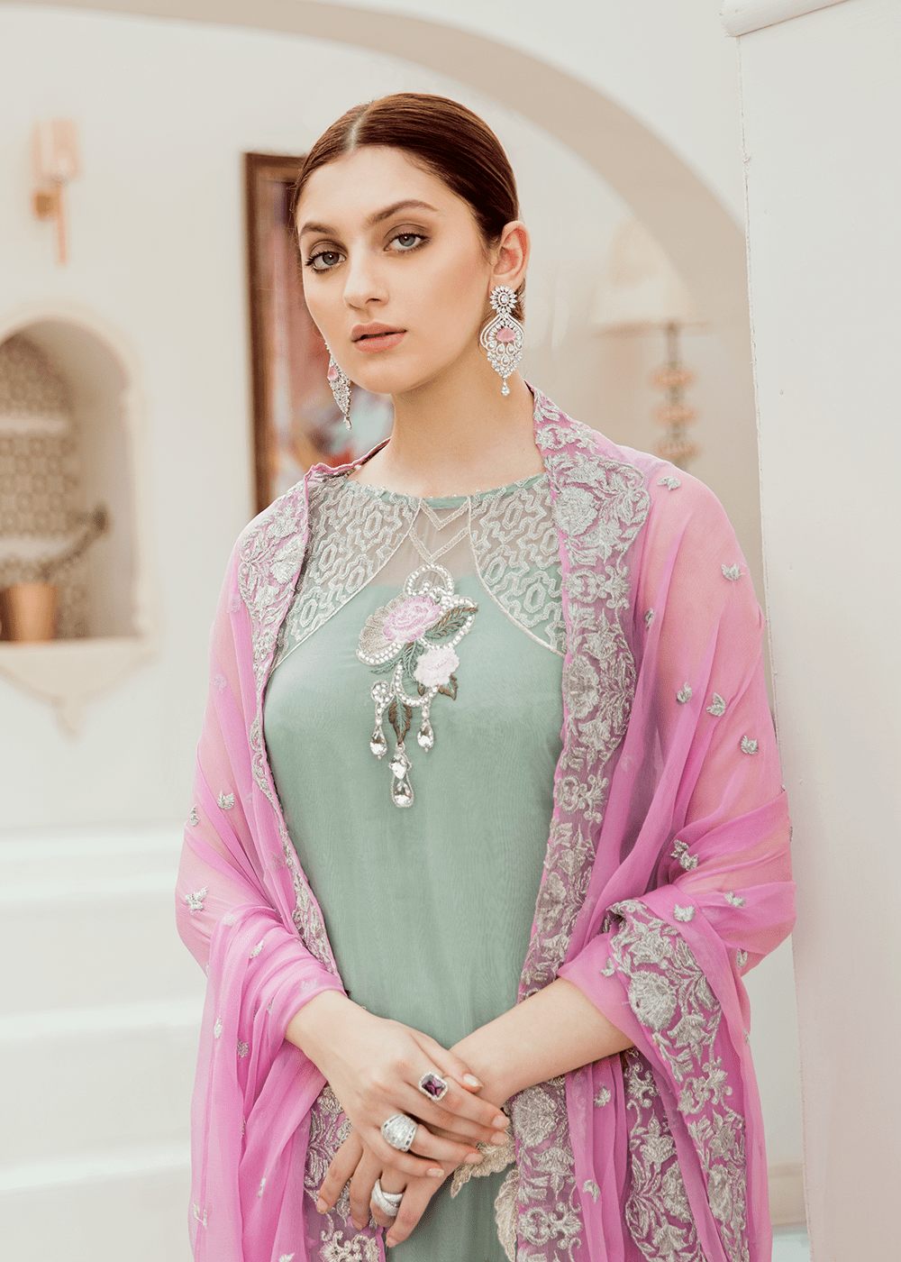 Embroidered fancy dresses in lavish colors for party – Nameera by Farooq