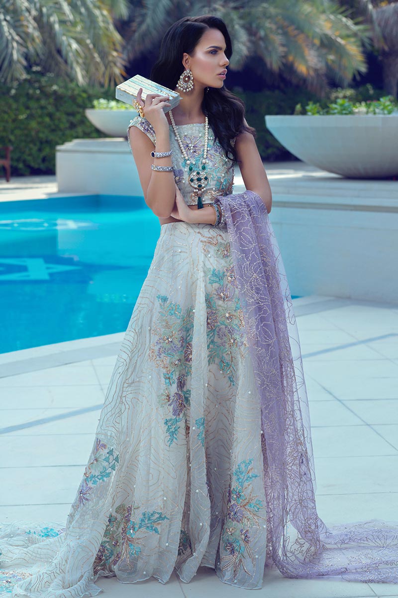 Embroidered party dress with pearls perfect for party wear – Nameera by ...