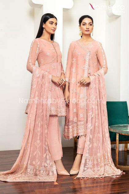 Latest Light Pink Pakistani Dresses Party Wear Online 2021 – Nameera by ...
