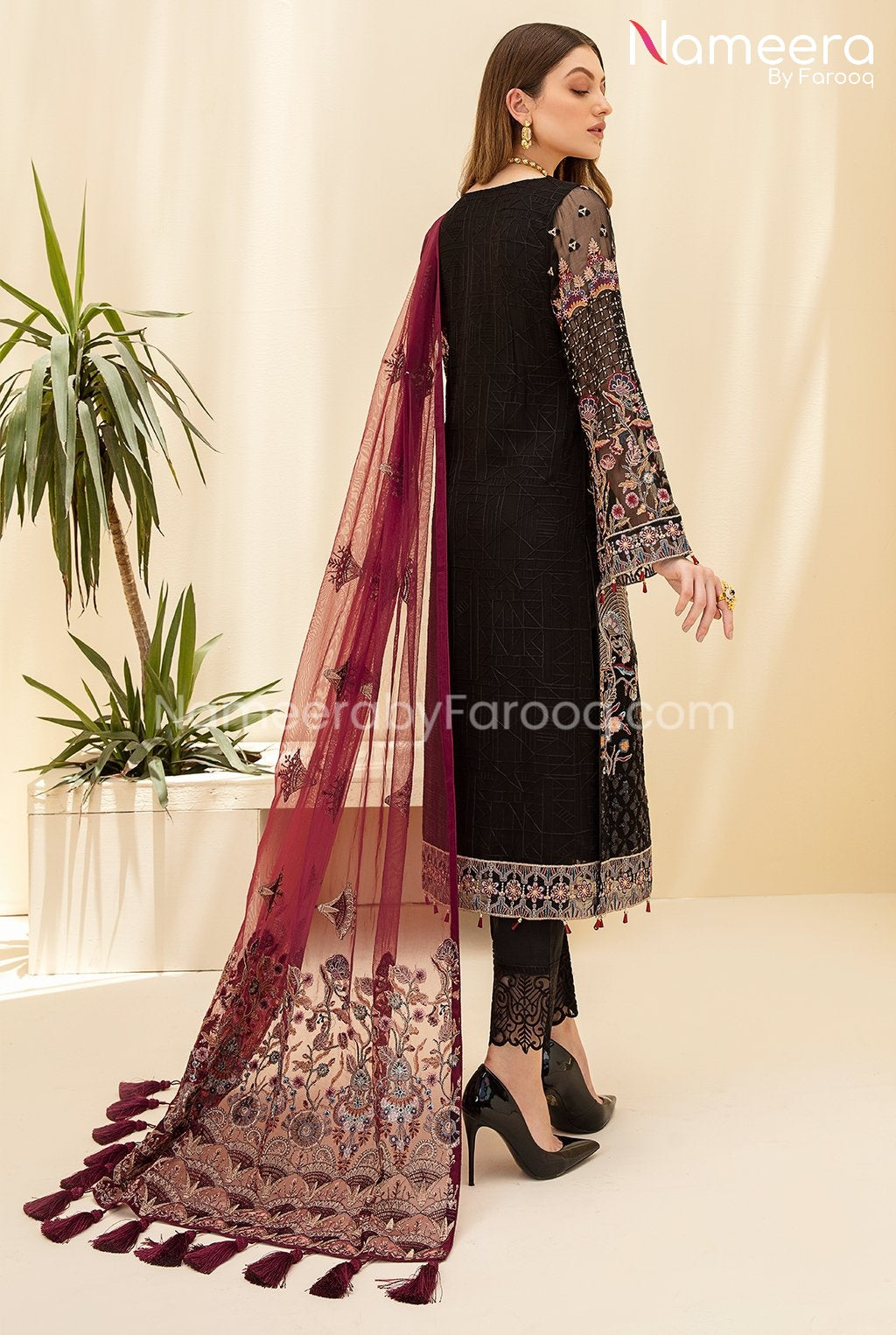 Baroque Pakistani Black Dress Party Wear Latest Online 2021 – Nameera ...