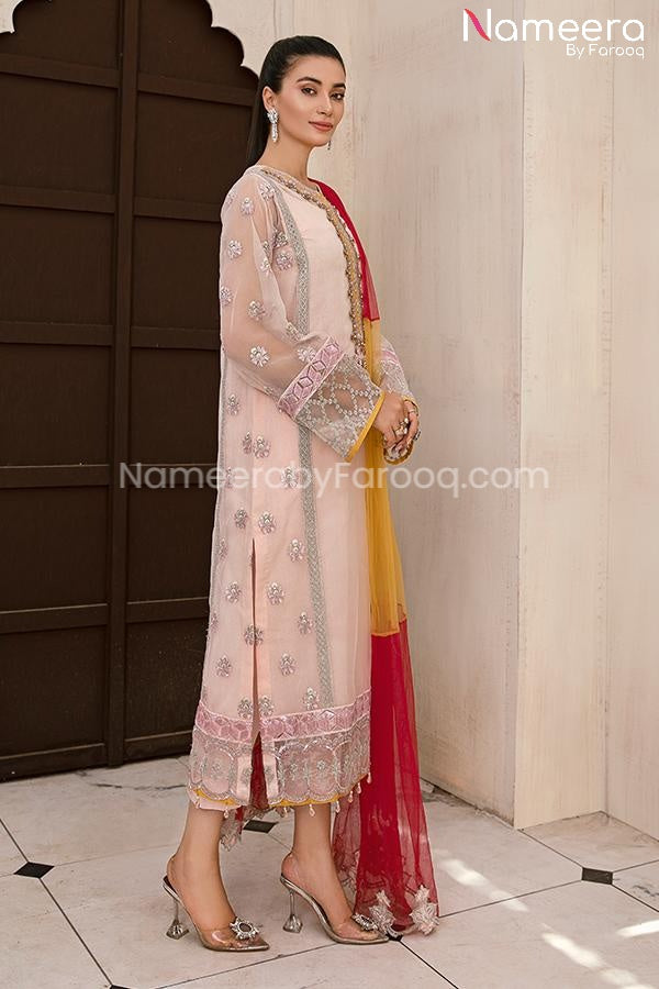 Maria. B Pakistani Dress in Soft Pink Shade Online 2021 – Nameera by Farooq