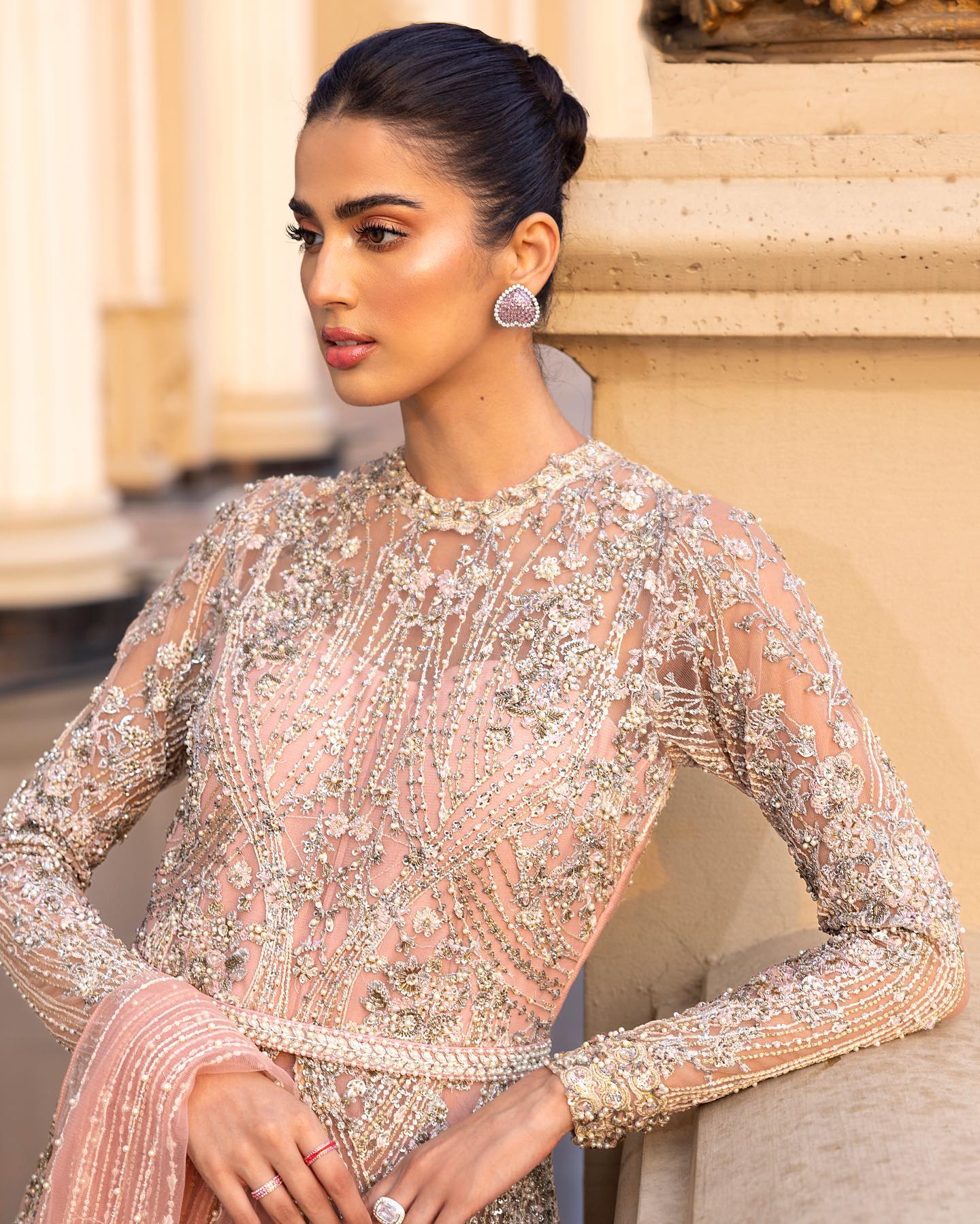 Front Open Gown Pakistani with Wedding Lehenga Dress – Nameera by Farooq