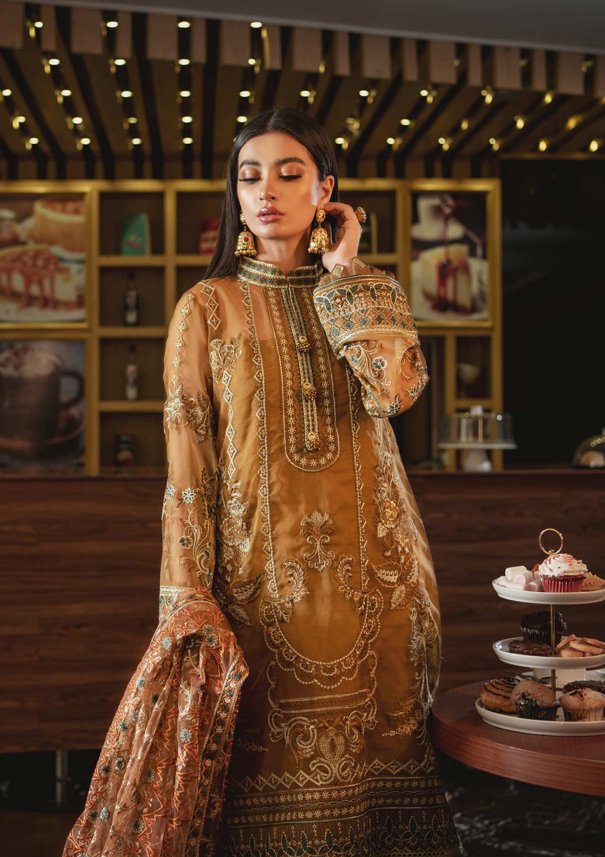 Latest Gharara Dress Pakistani in Rusty Brown Color 2022 – Nameera by ...