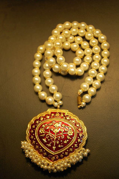 Gold Plated Mala Locket Set Latest Designs – Nameera by Farooq