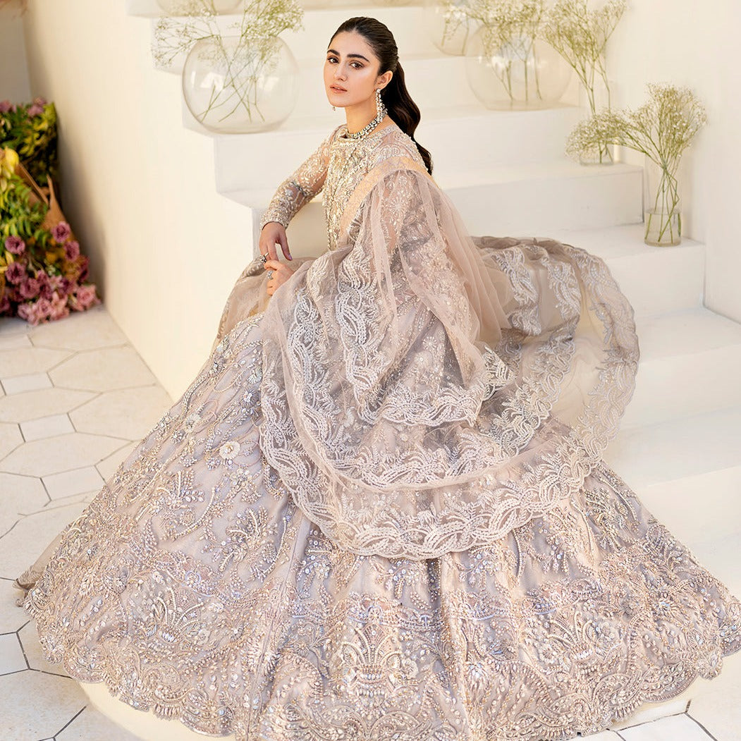 Grey Skin Bridal Lehenga Kameez Pakistani Wedding Dresses – Nameera by ...