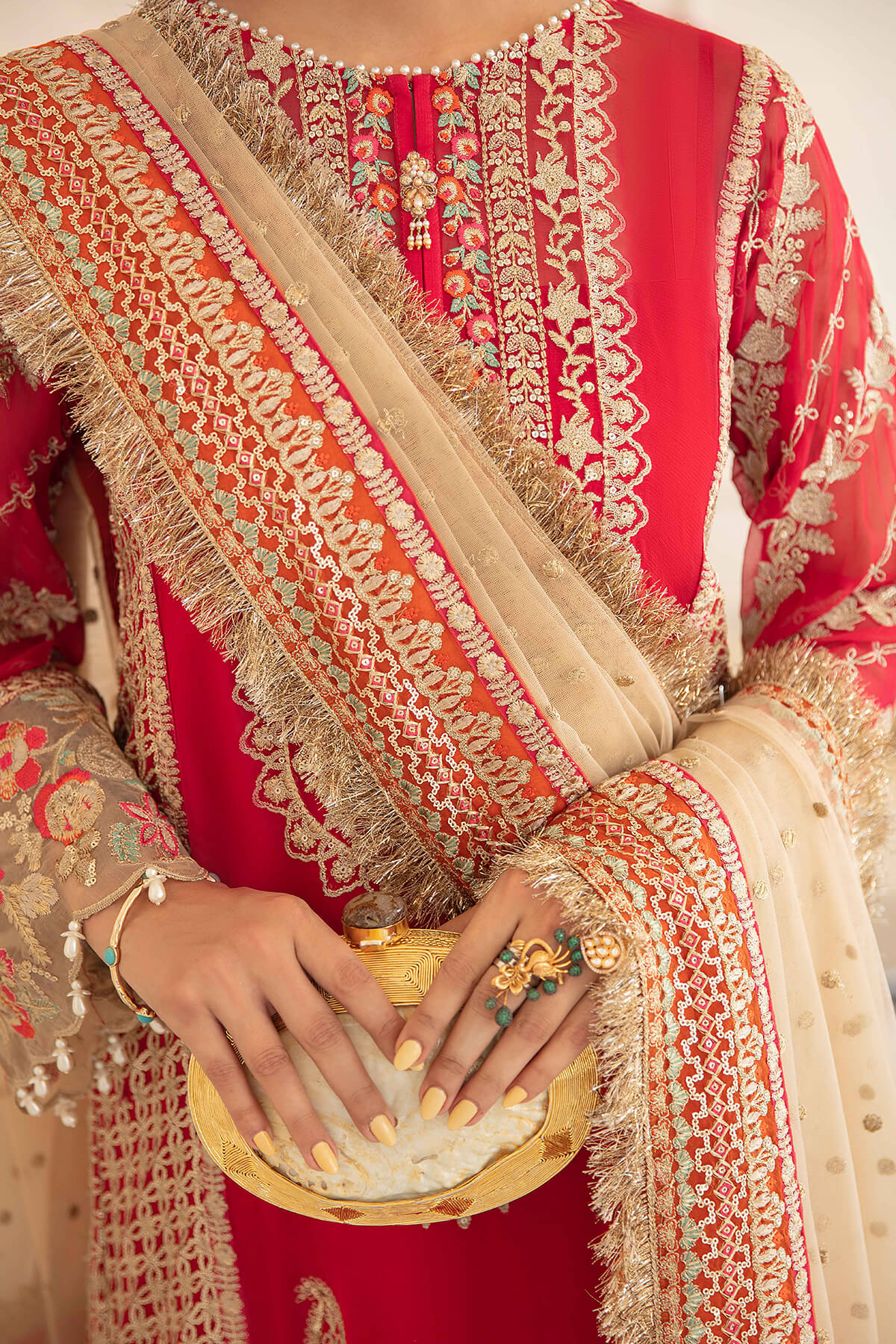 Pakistani Kameez Salwar Suit in Shocking Pink Color – Nameera by Farooq