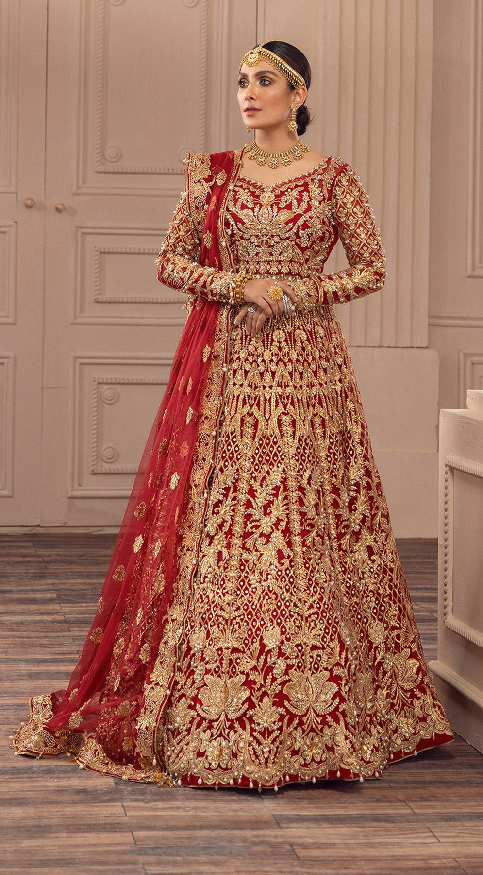 Heavy Dulhan Lehenga Chunni Gown Bridal Dress for Reception – Nameera ...