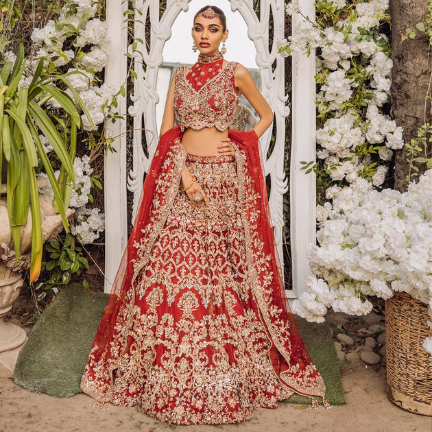 Designer Heavy Indian Bridal Wear Red Lehenga Choli Bridal Dress ...