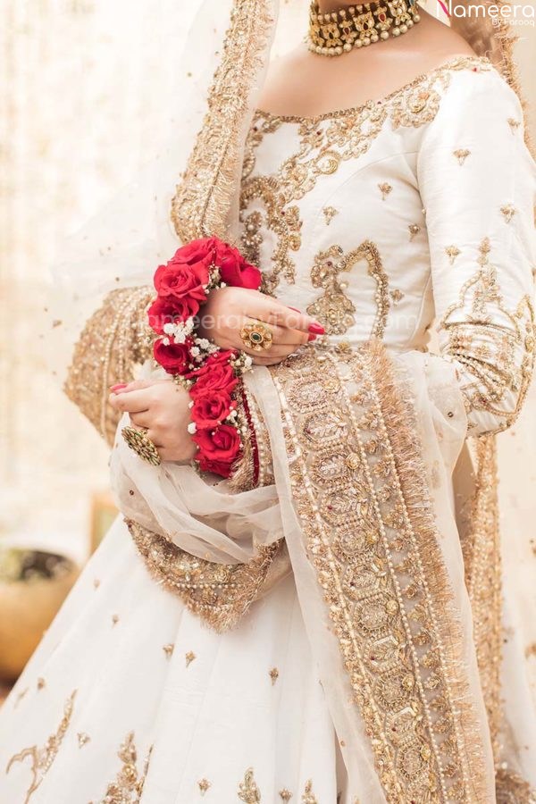 Heavy Embellished Pakistani Yellow Mehndi Frock with Dupatta – Nameera by Farooq