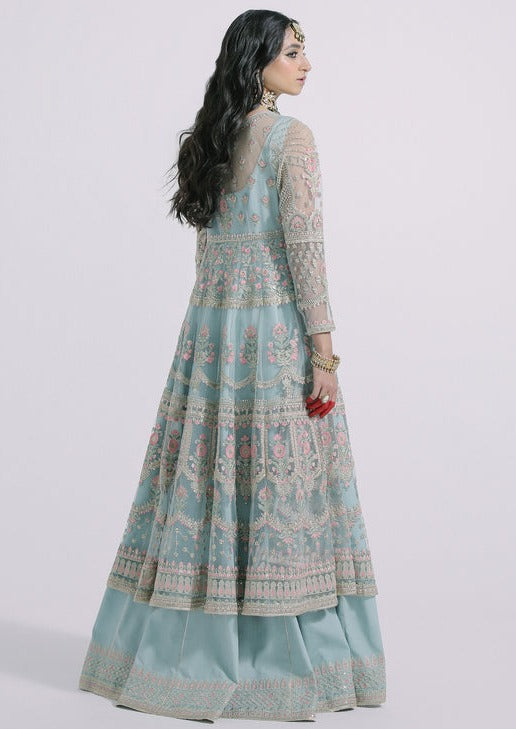 Embellished Ice Blue Traditional Pishwas for Indian Wedding Wear ...