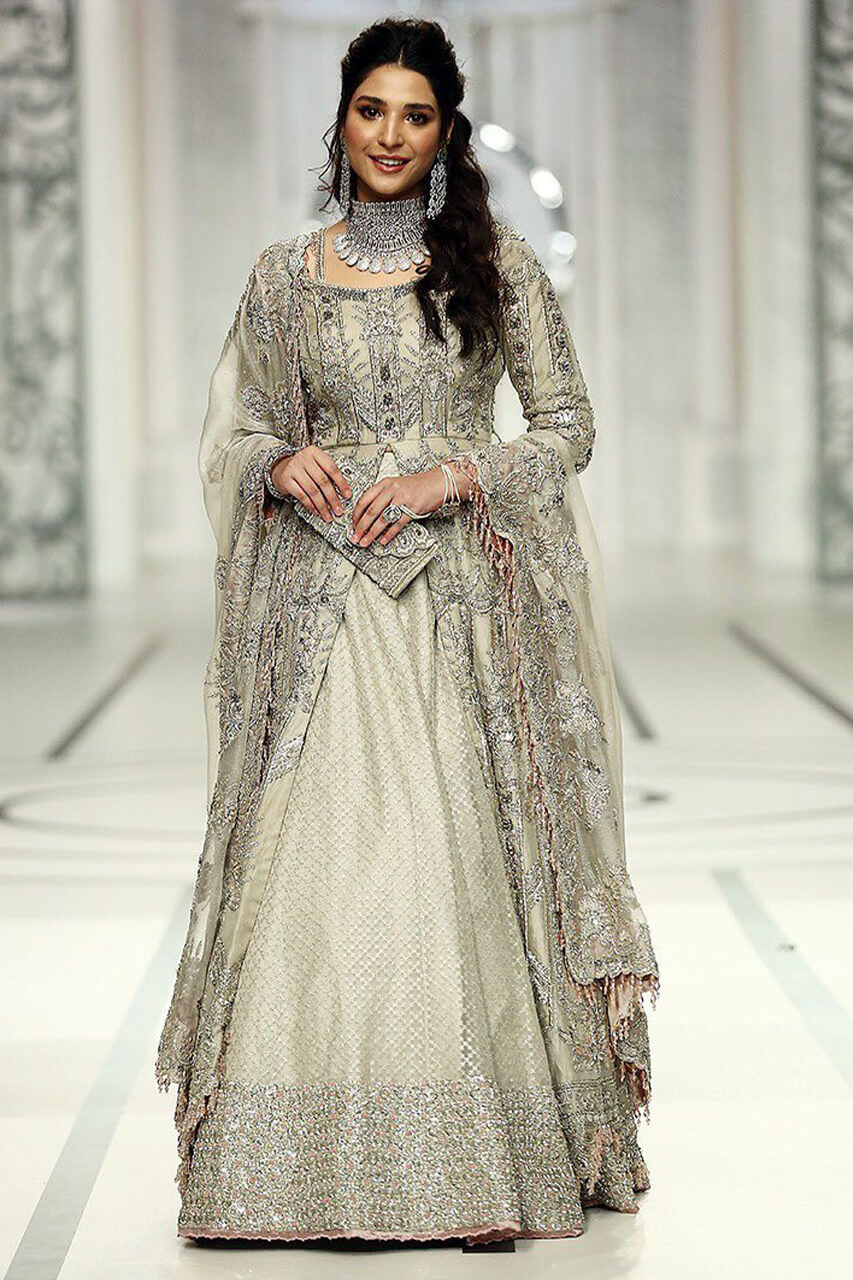 Silver Designer Royal Bridal Lehenga Gown Indian Bridal Wear – Nameera ...
