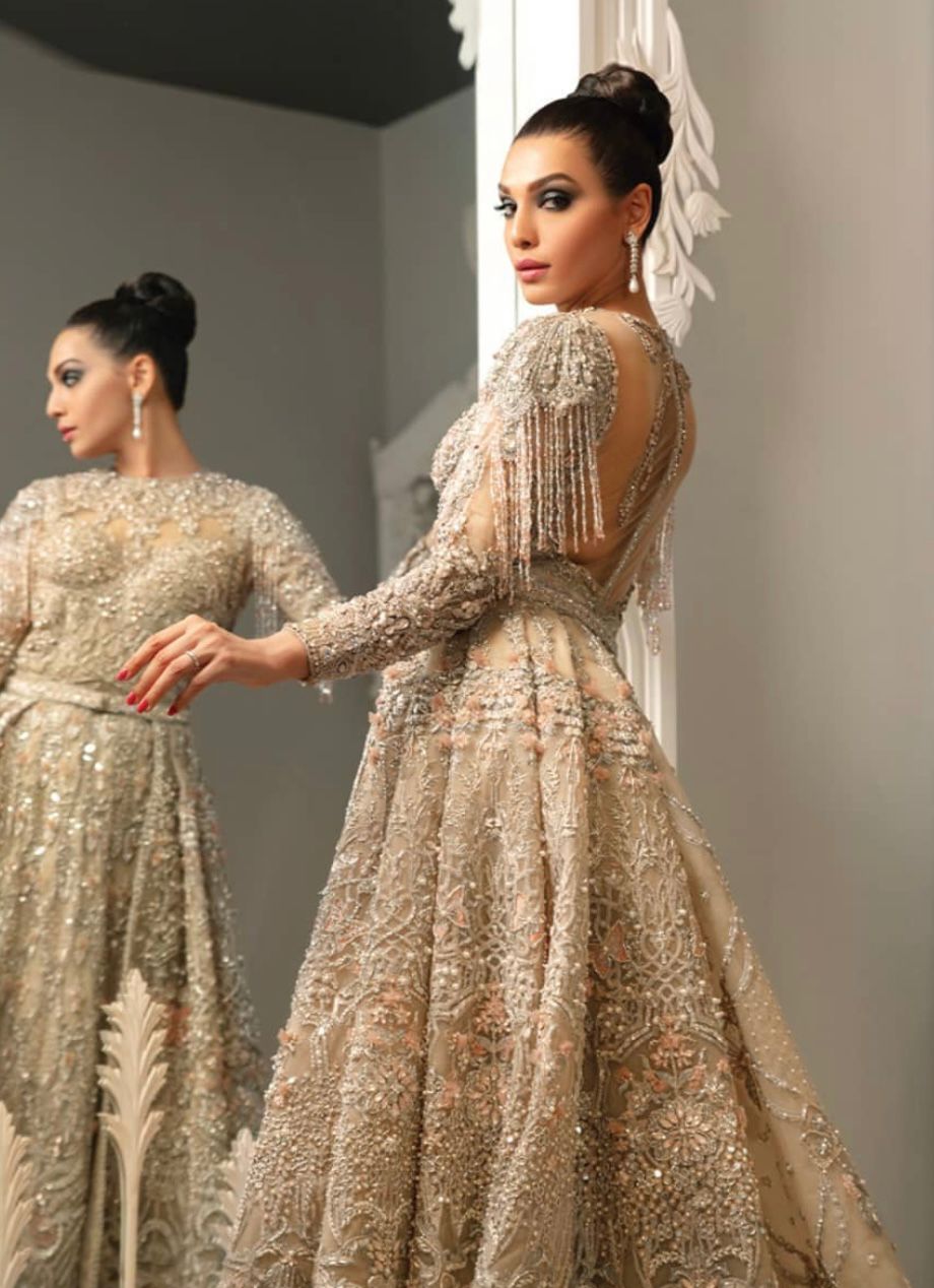 Embellished Silver Colour Bridal Lehenga for Indian Bridal Wear ...