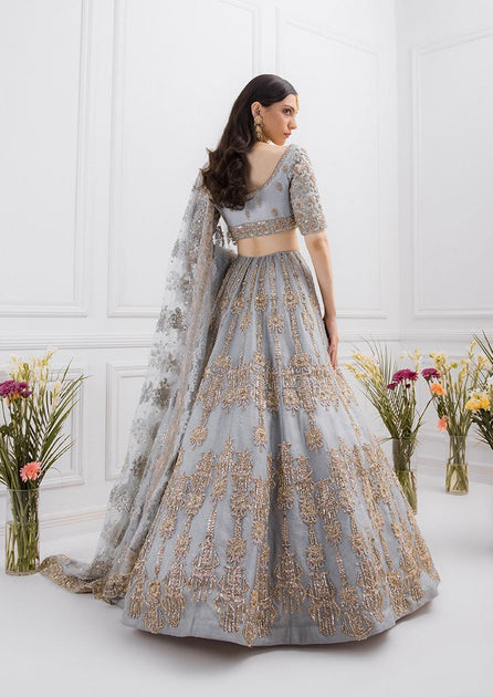 Embellished Indian Ice Blue Lehenga Choli for Bridal Wear – Nameera by ...