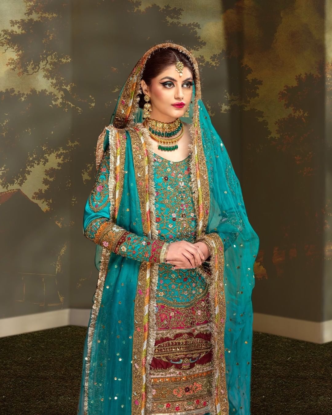 Royal Jamawar Sharara Kameez Pakistani Bridal Dress Online – Nameera by ...
