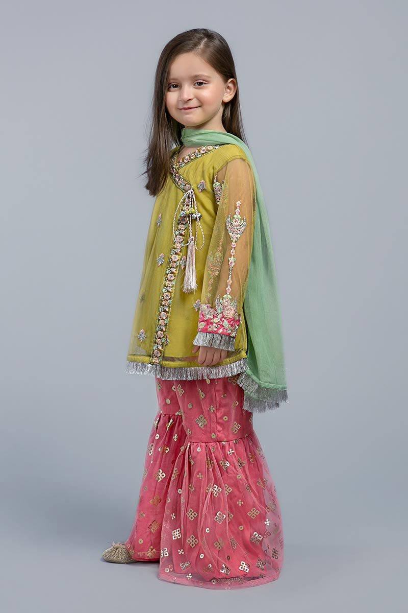 Kids Eid Frock with Gharara in Elegant Design – Nameera by Farooq