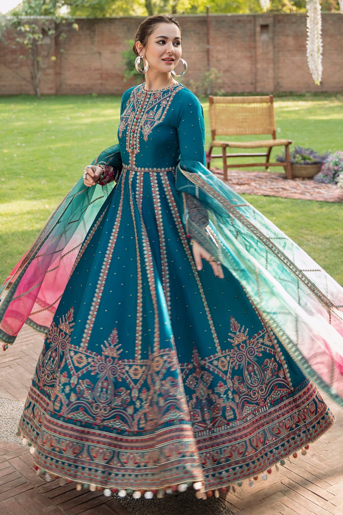 Buy Embroidered Pakistani Dress in Pishwas Frock Style Online – Nameera ...