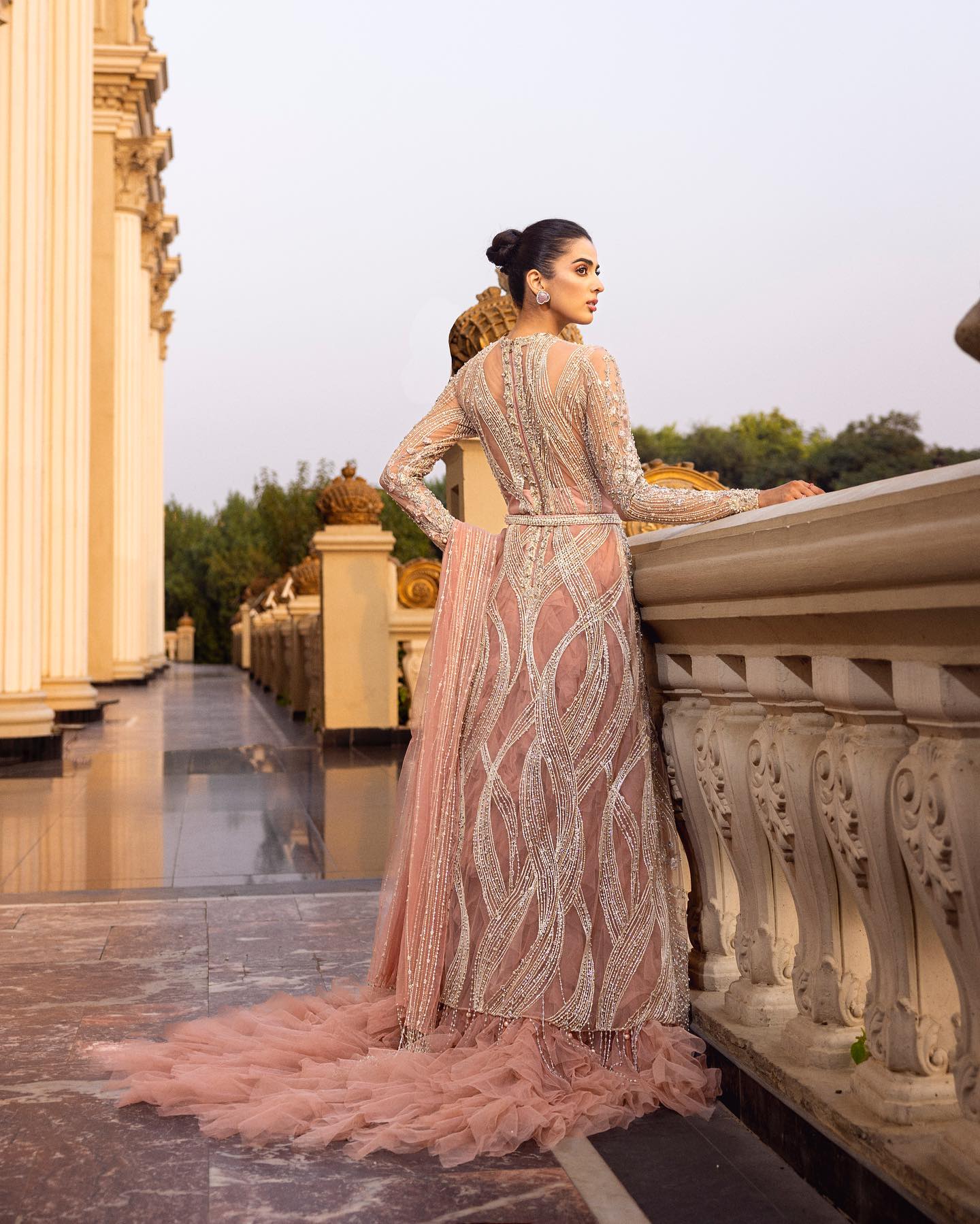 Front Open Gown Pakistani with Wedding Lehenga Dress – Nameera by Farooq