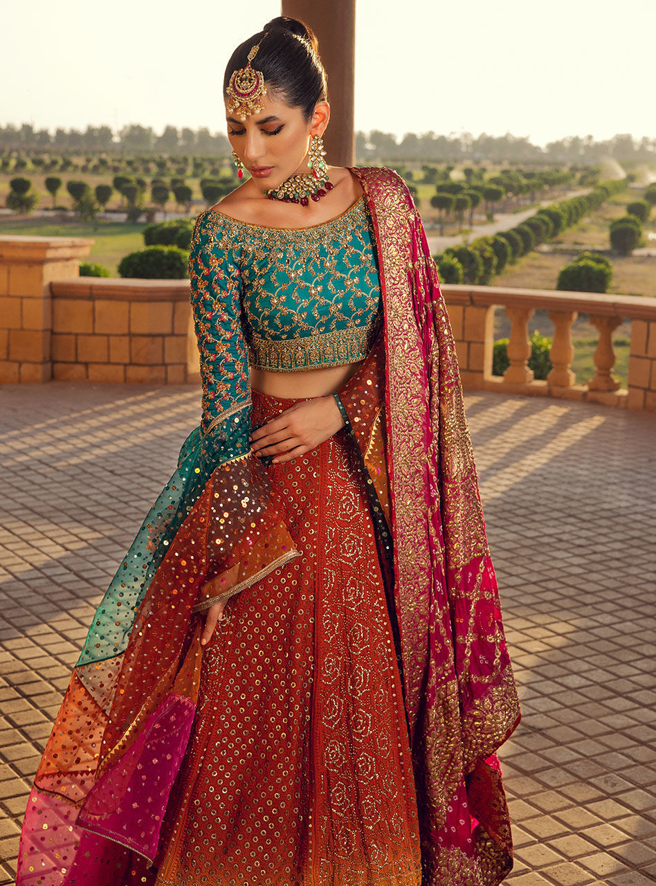Latest Indian Bridal Lehenga Choli Wedding Dress for Mehndi – Nameera ...