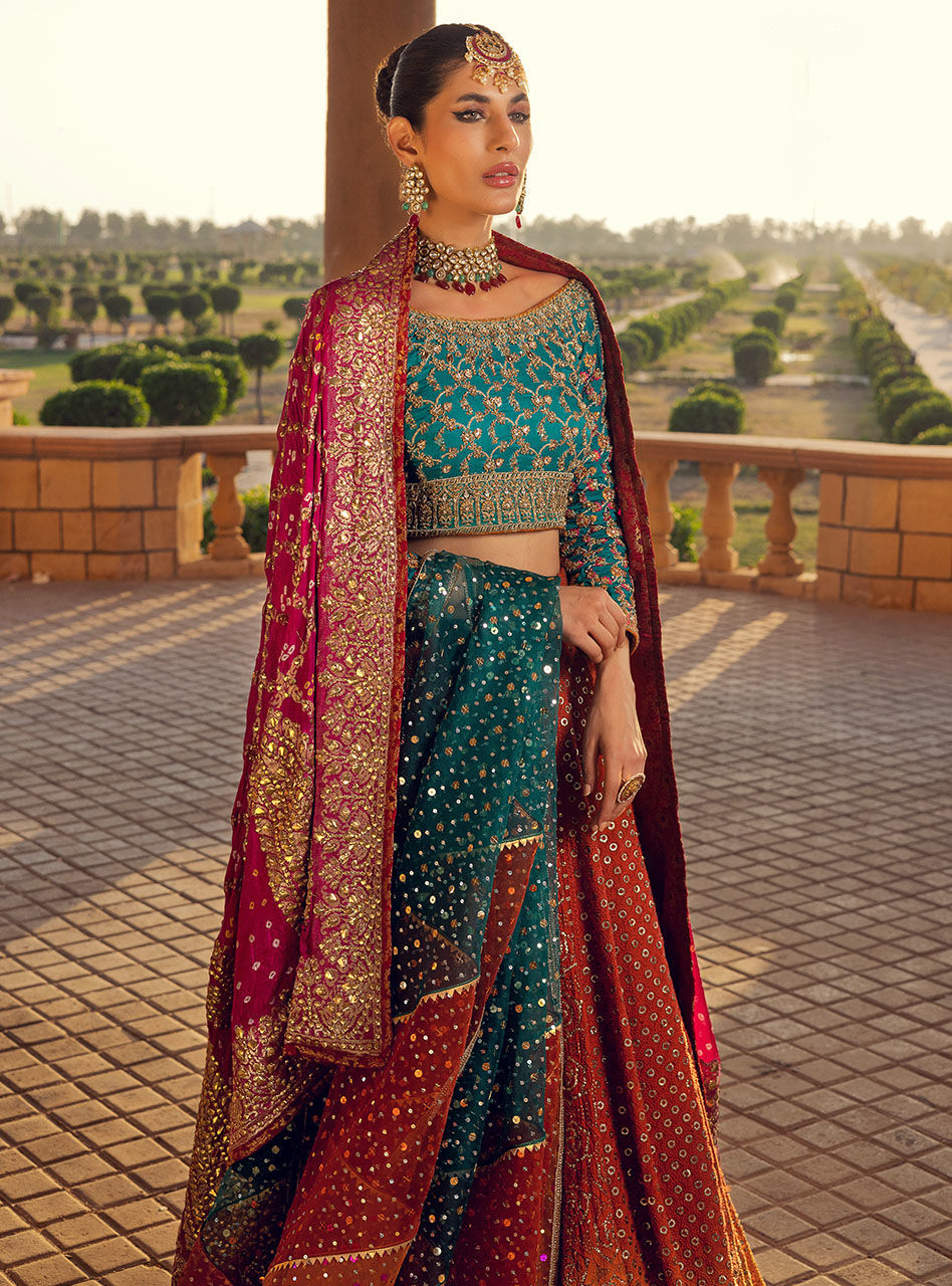 Latest Indian Bridal Lehenga Choli Wedding Dress for Mehndi – Nameera ...