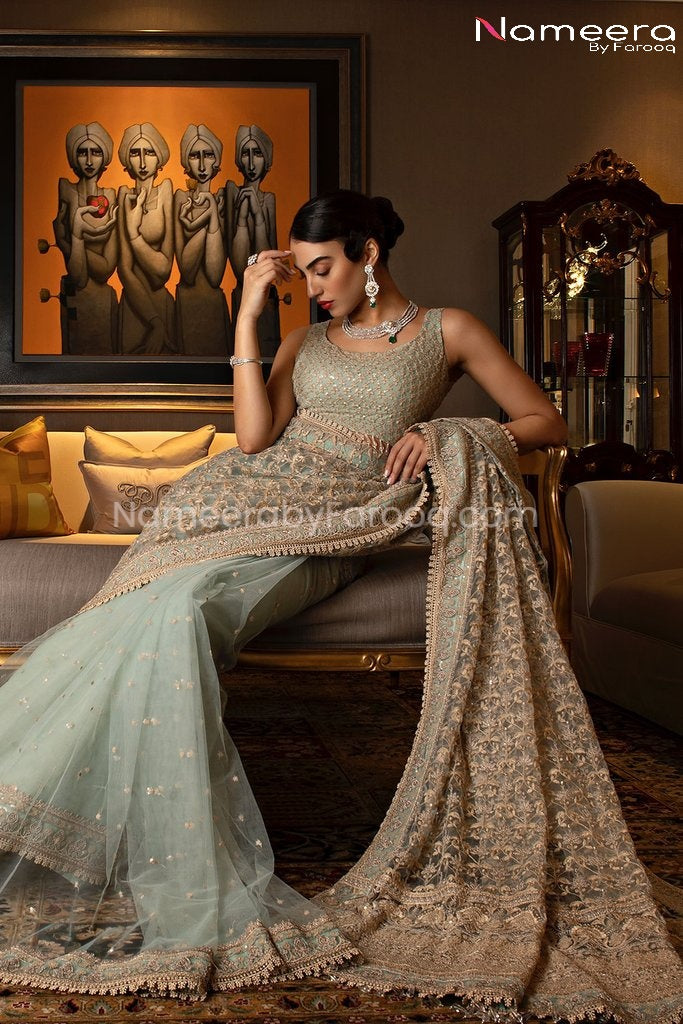 Buy Latest Pakistani Saree Online for Wedding Party – Nameera by Farooq