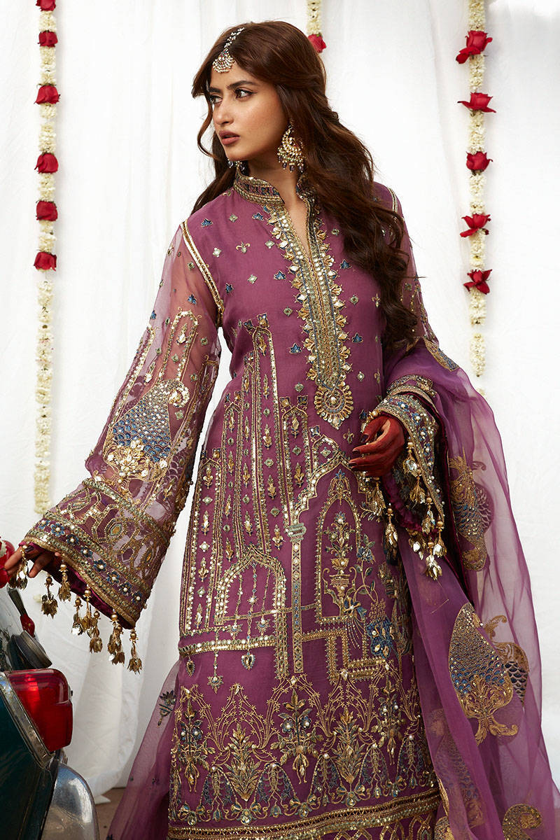 Pakistani Wedding Gharara Dress in Premium Organza – Nameera by Farooq