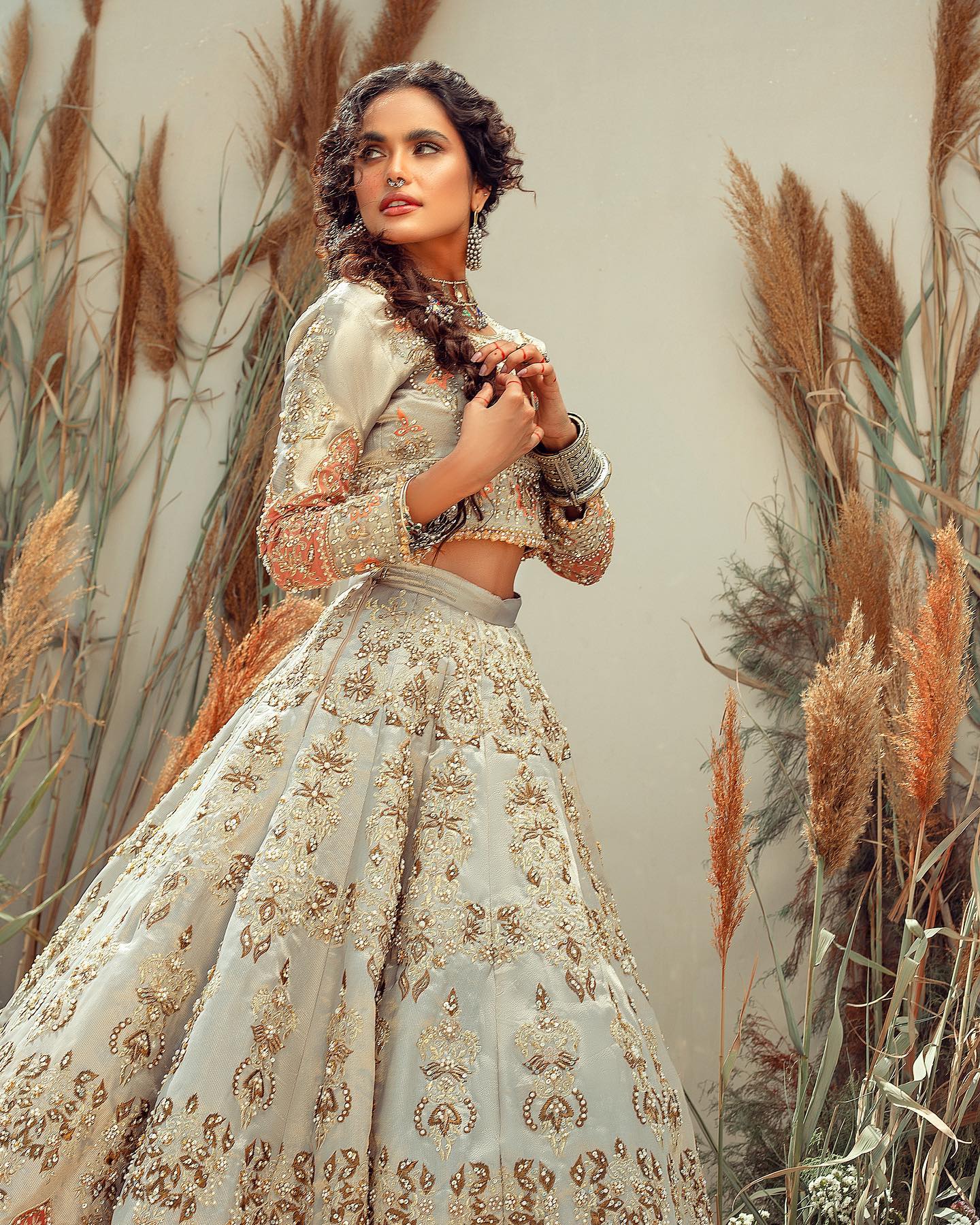 Traditional Pakistani Choli Lehenga Bridal Dress Online – Nameera by Farooq