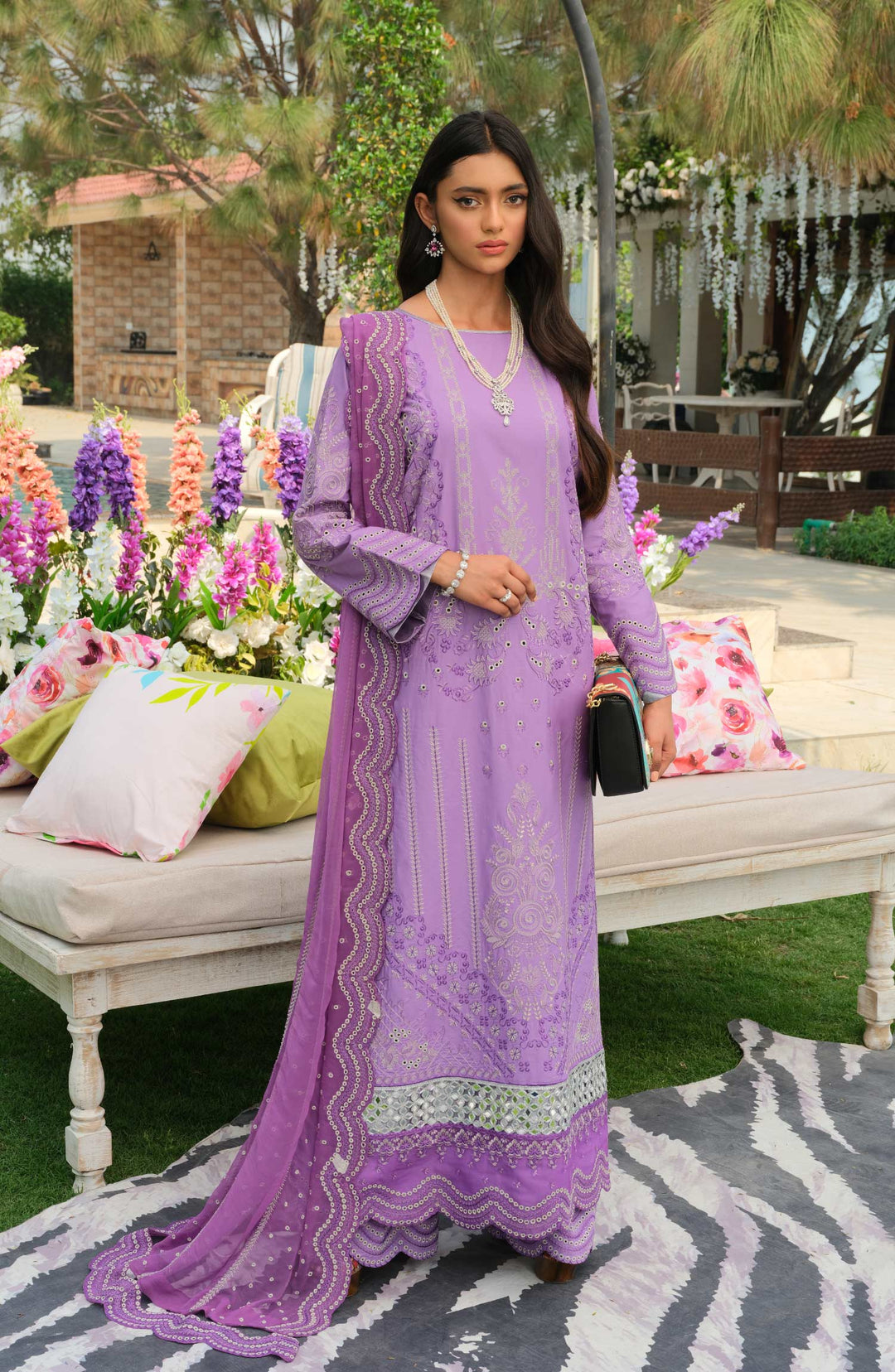 light purple color dress pakistani